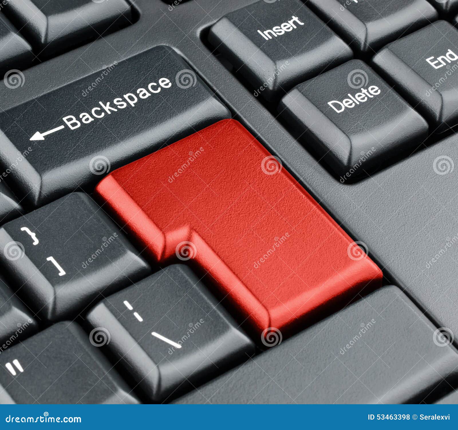 Keyboard Empty Red Enter Button Stock Photo - Image of business ...