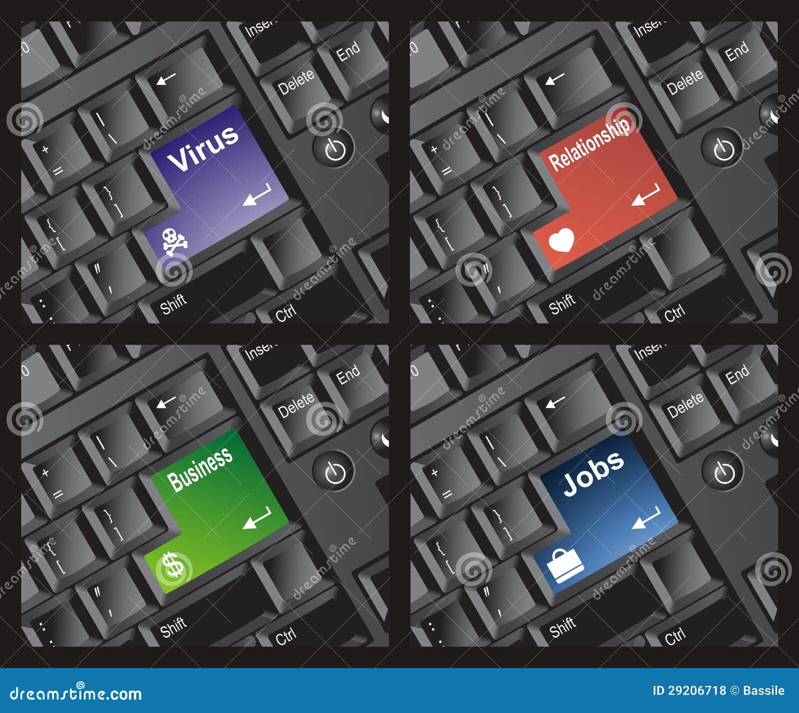 Keyboard With Red Enter Key Underpass Ladder Download 3D Illustration ...