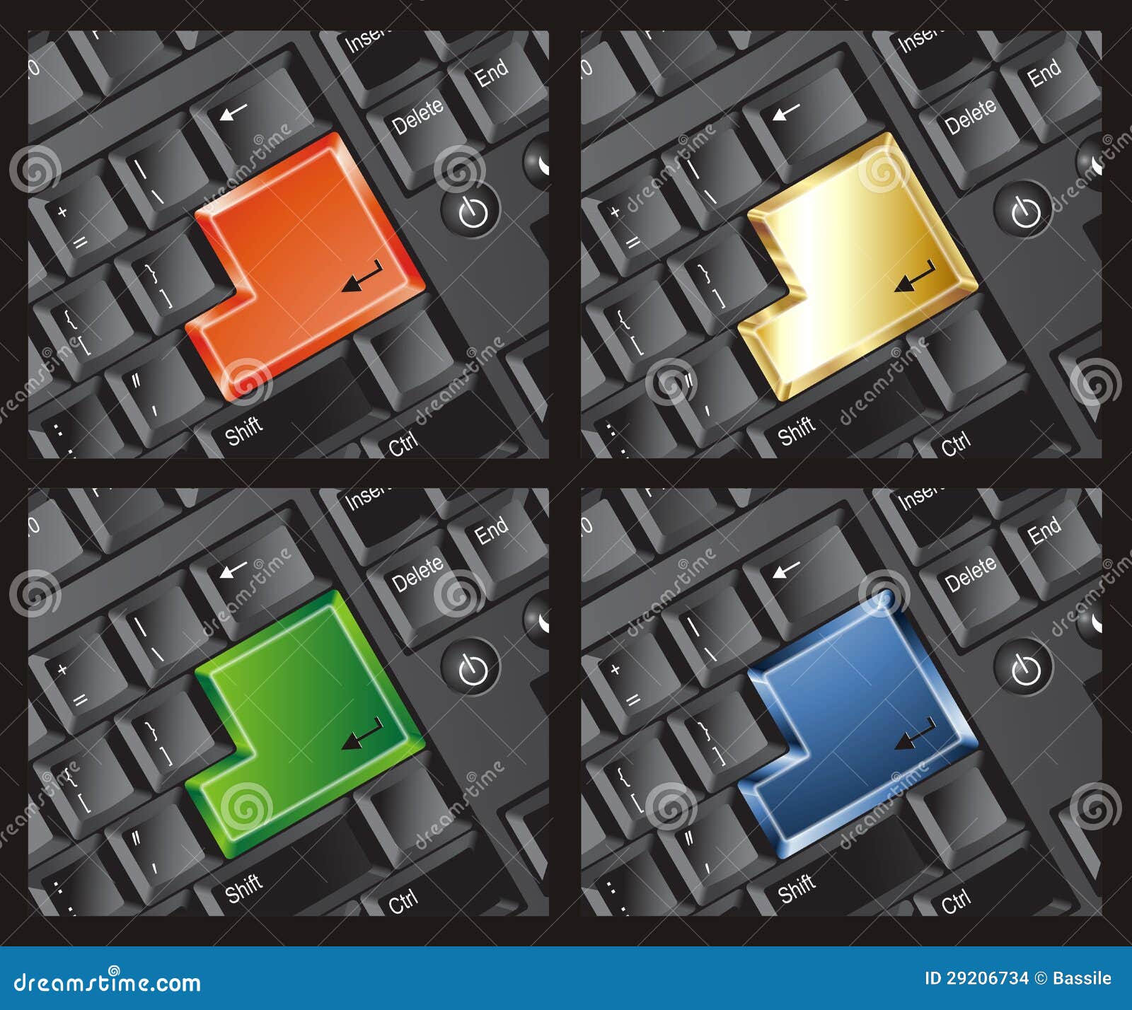 Keyboard With Red Enter Key Underpass Ladder Download 3D Illustration ...