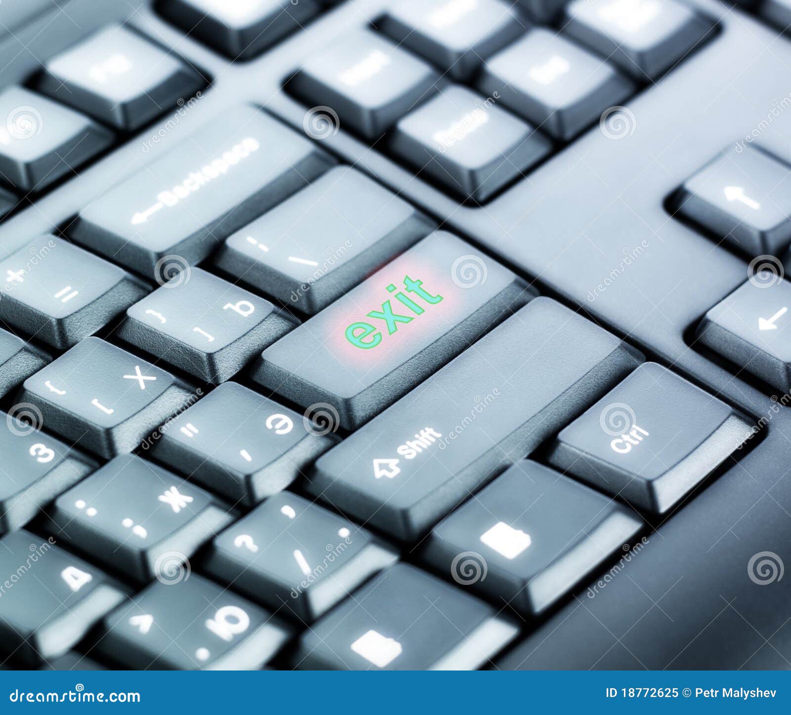 Keyboard with Exit Button stock image. Image of cancel - 18772625