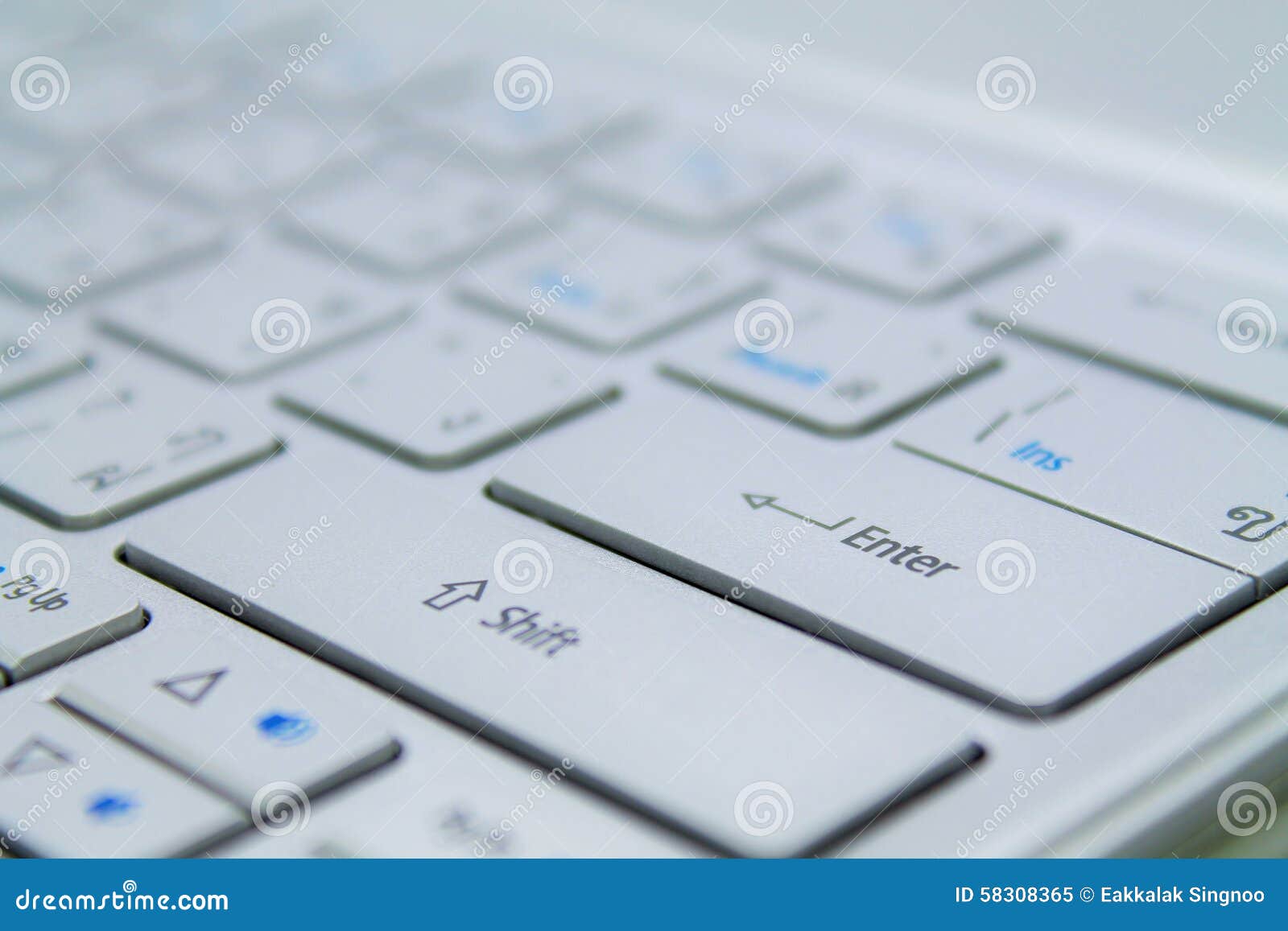 Thin Keyboard Object Shot From Oblique Sideways Stock Photo ...