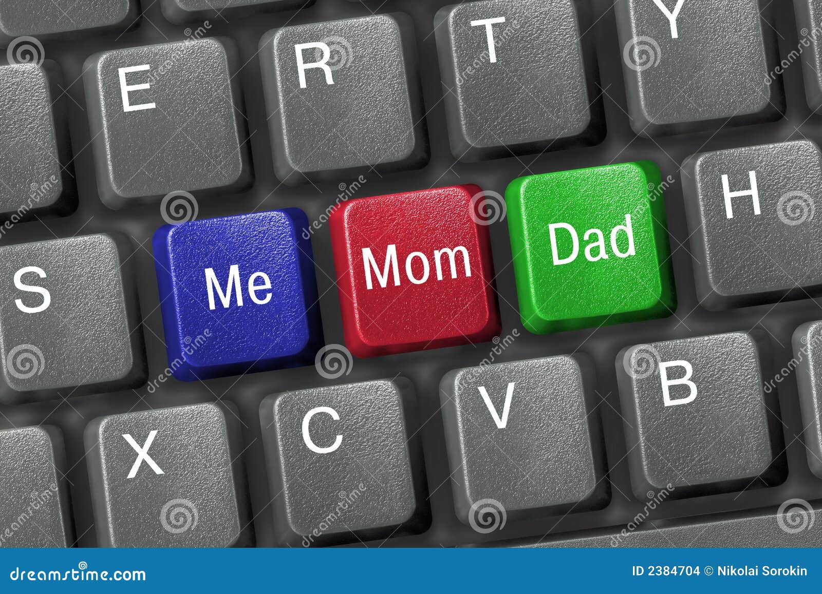 Keyboard with family keys stock photo. Image of boys, human - 2384704