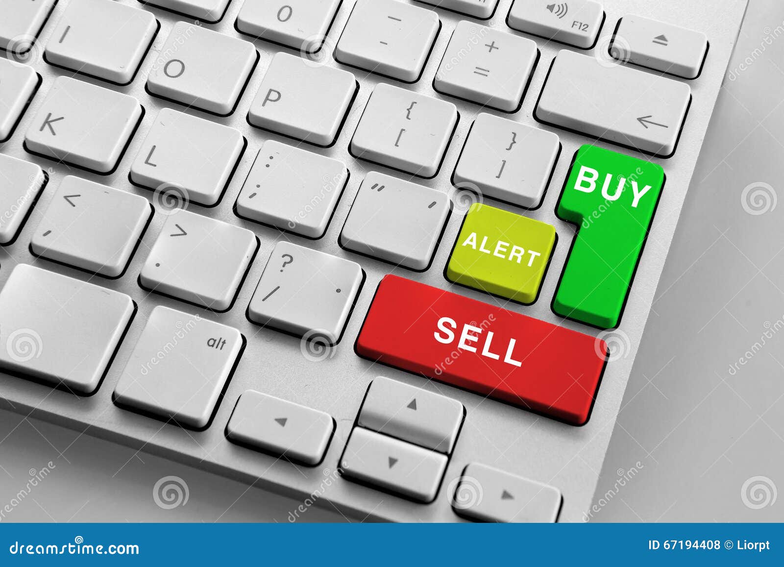 Keyboard with Finencial Trading Buttons Stock Photo - Image of button ...