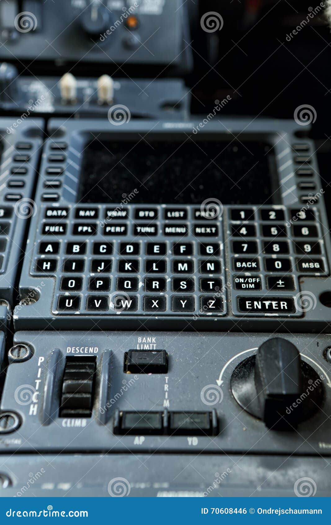 Keyboard of Flight Management System Stock Photo - Image of switch ...