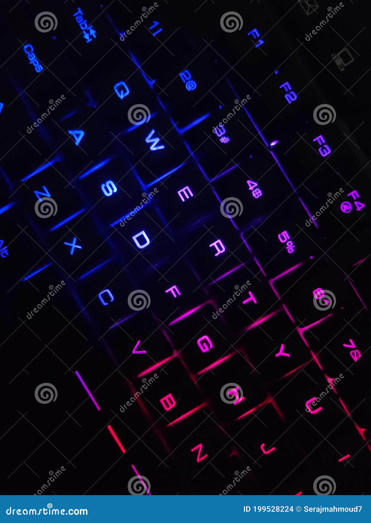 Keyboard Font Glow in the Dark Stock Photo - Image of design, glow ...