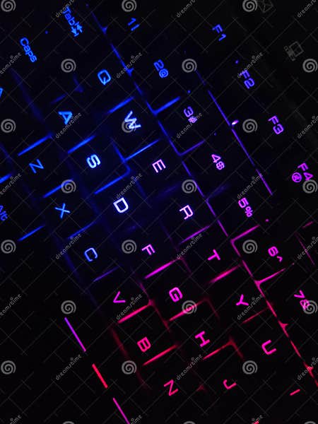 Keyboard Font Glow in the Dark Stock Photo - Image of design, glow ...