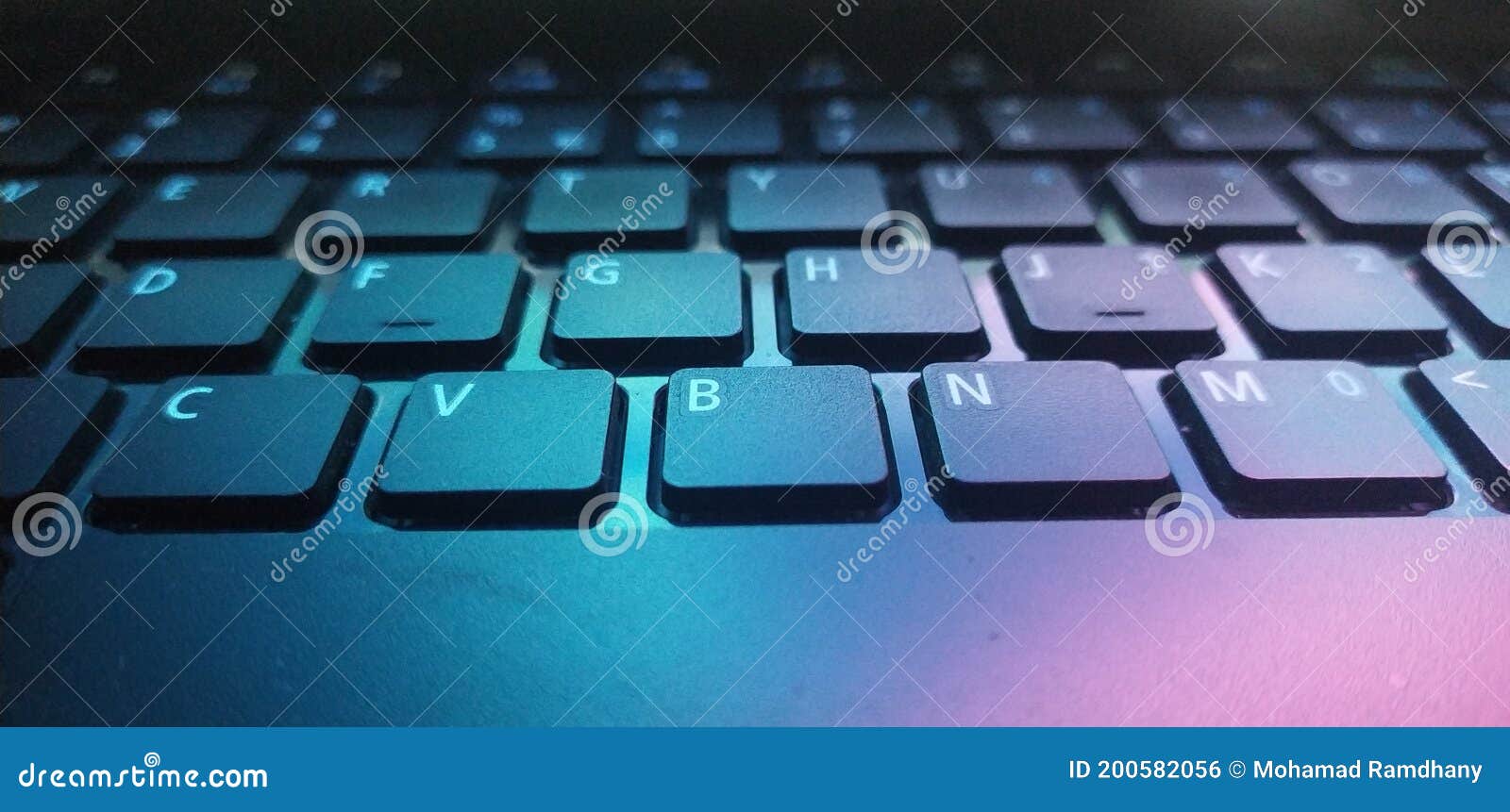 Keyboard with full color stock photo. Image of screenshot - 200582056