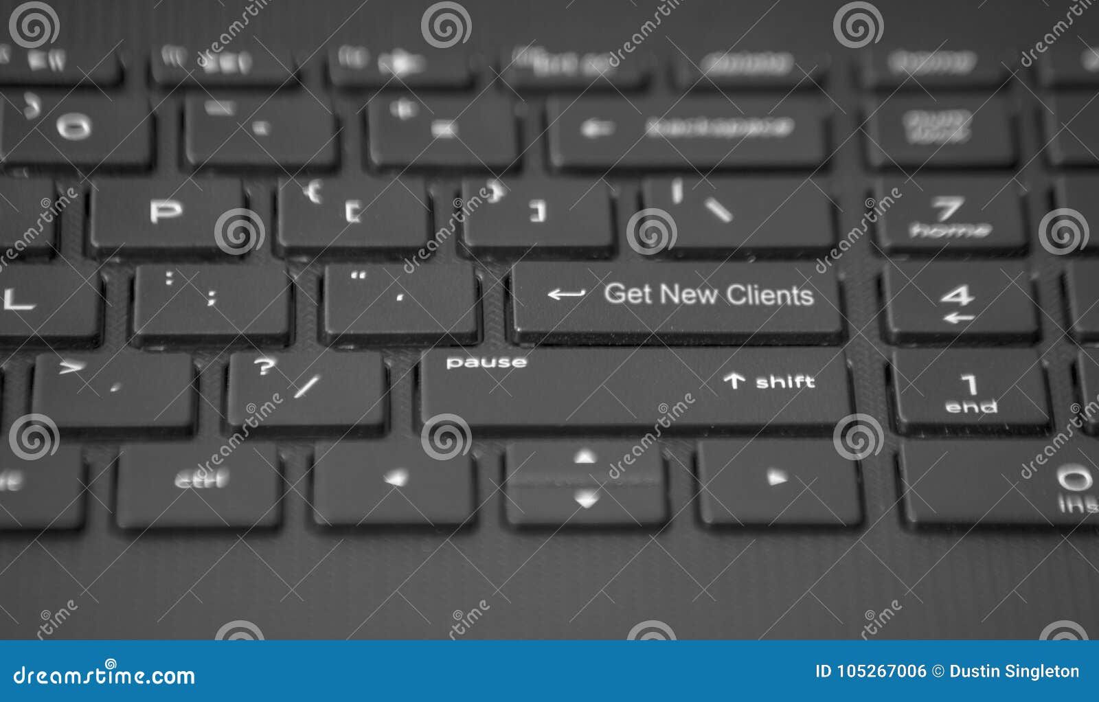 Keyboard with Get New Clients Key Stock Photo - Image of clients, black ...