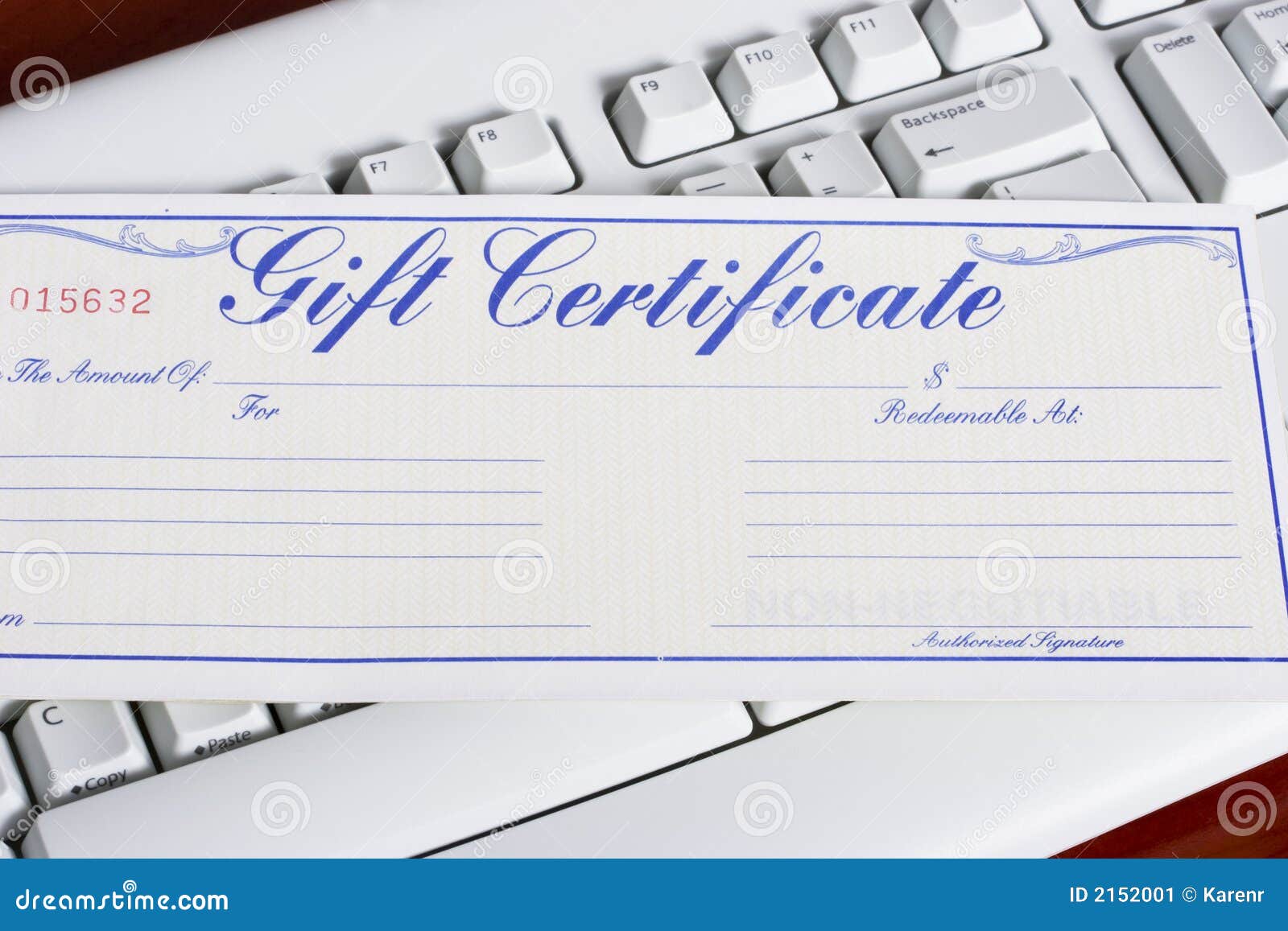 Keyboard and Gift Certificate Stock Image - Image of certificate, keys ...