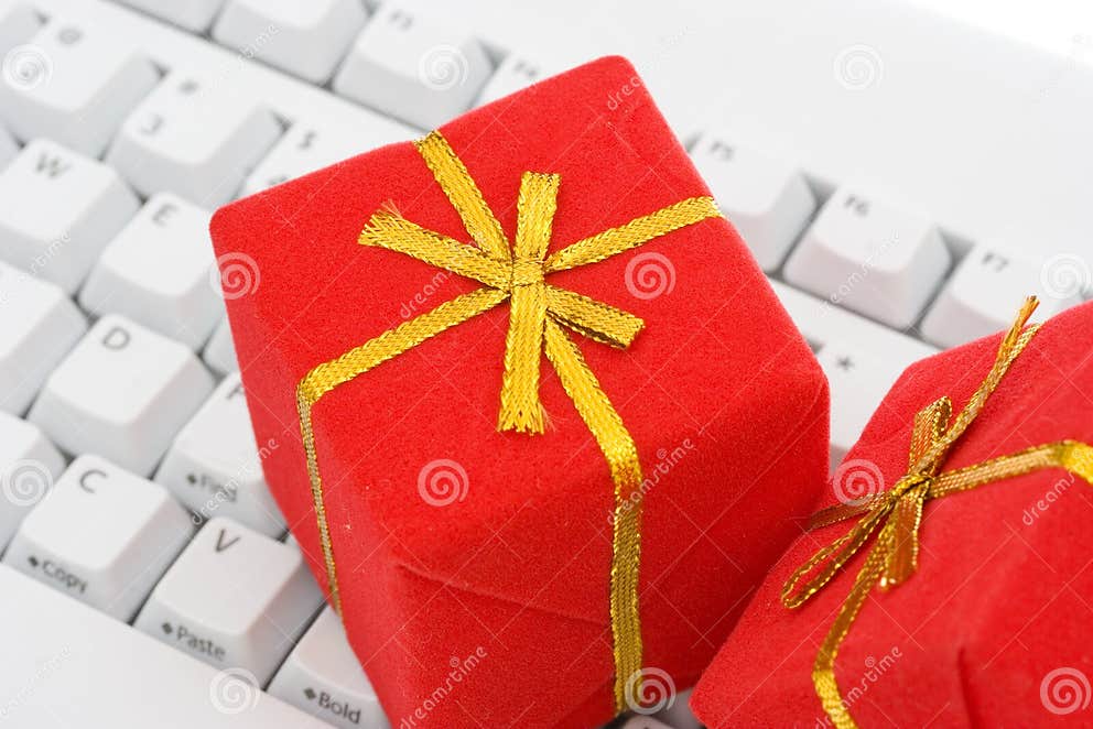 Keyboard with a gifts stock photo. Image of anniversaries - 3173968
