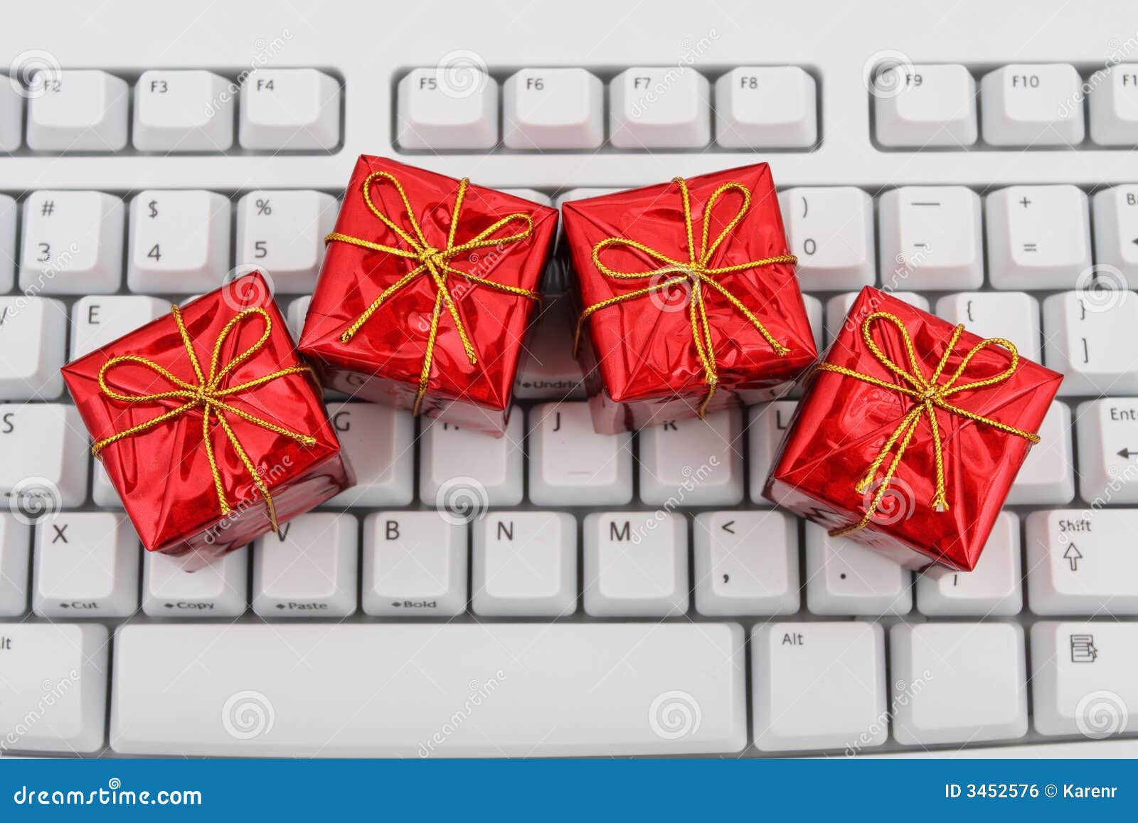 Keyboard with a gifts stock photo. Image of communicate - 3452576