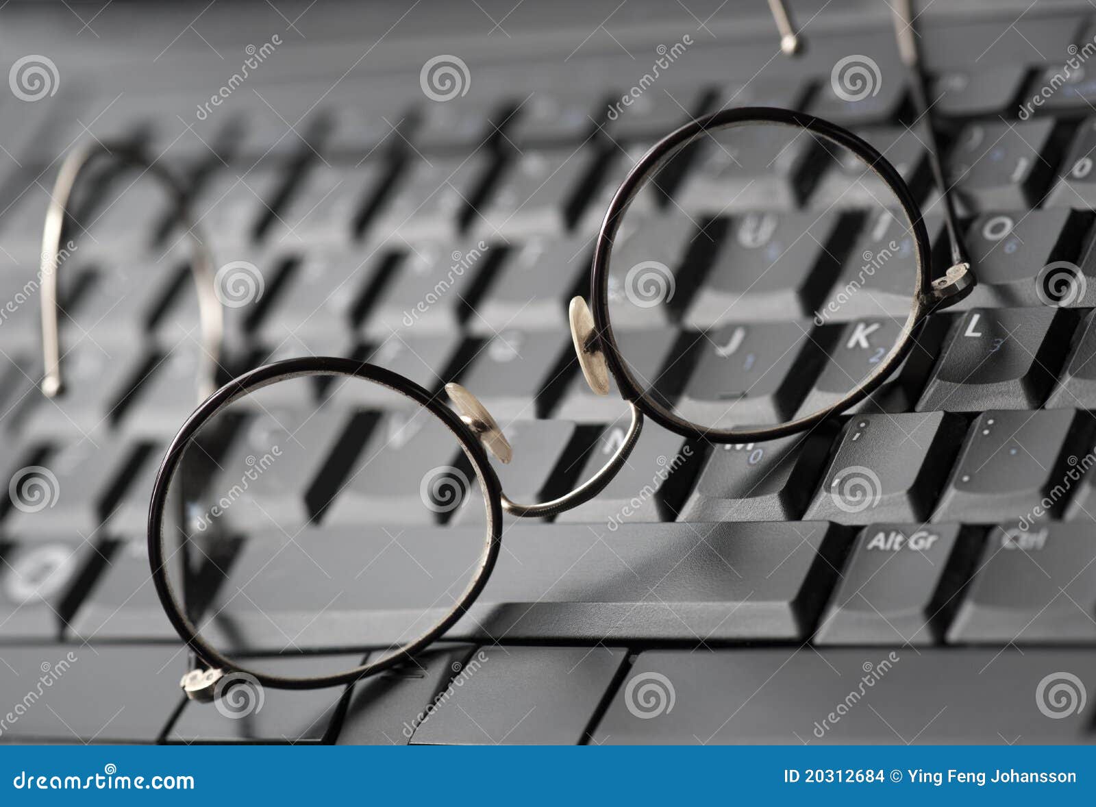 Keyboard with glasses stock photo. Image of modern, glasses - 20312684