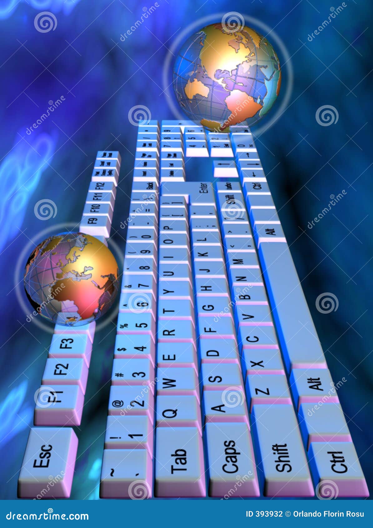 Keyboard and globe stock illustration. Illustration of earth - 393932