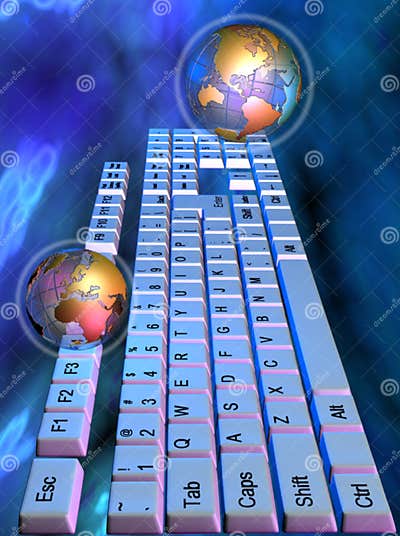 Keyboard and globe stock illustration. Illustration of earth - 393932