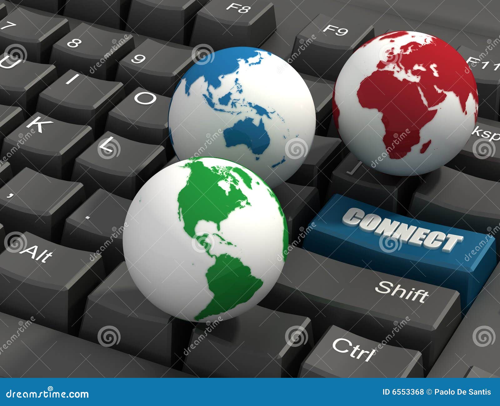 Keyboard and Globes stock illustration. Illustration of service - 6553368