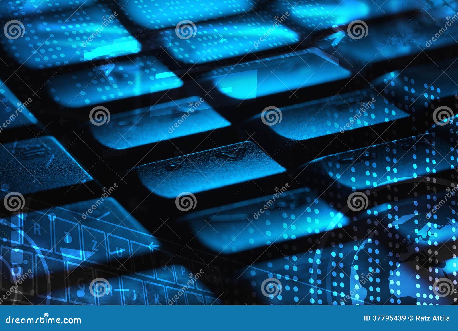 Keyboard with Glowing Icons Stock Image - Image of buttons, keyboard ...