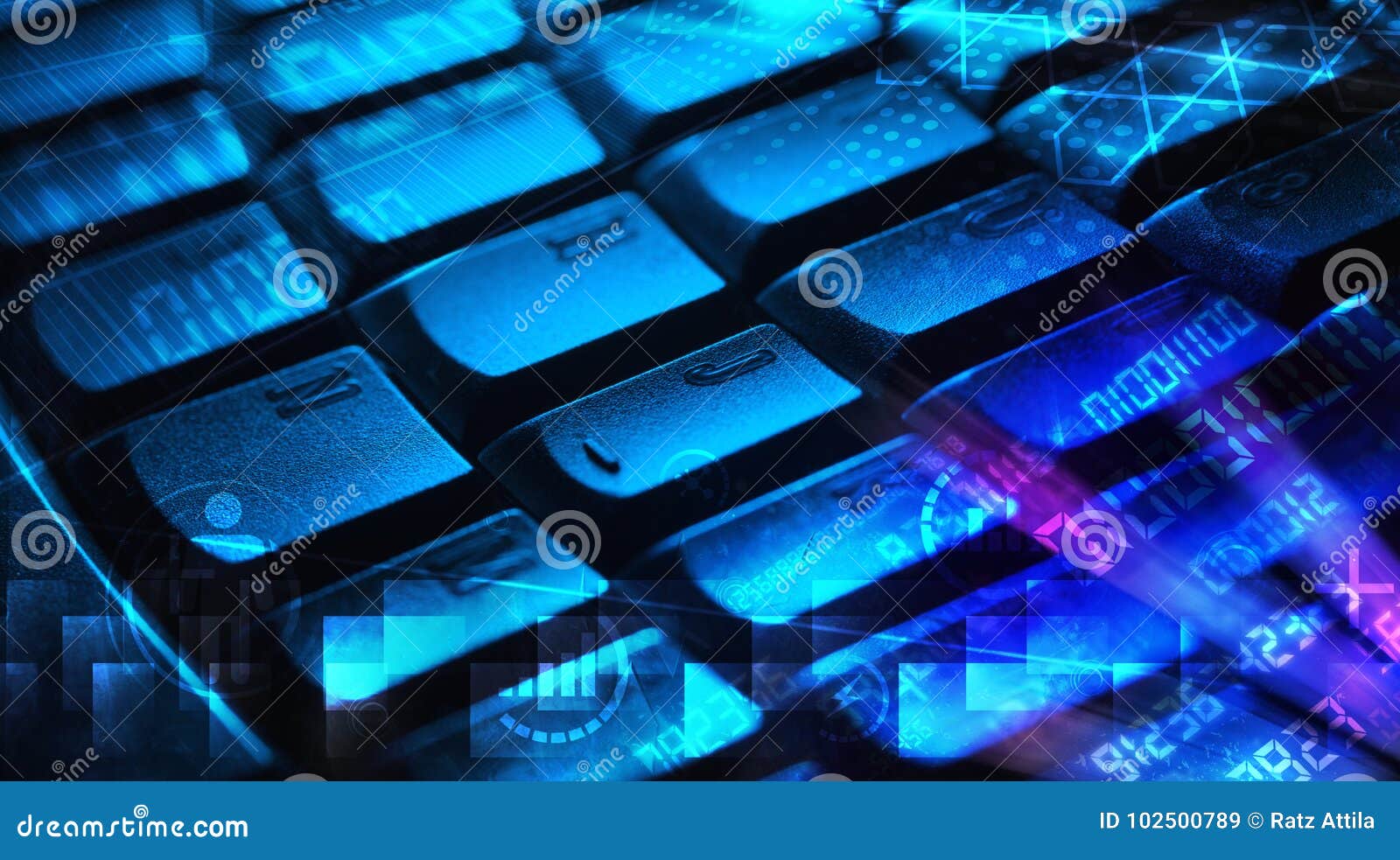 Keyboard With Glowing Programming Codes Stock Image Image Of Global