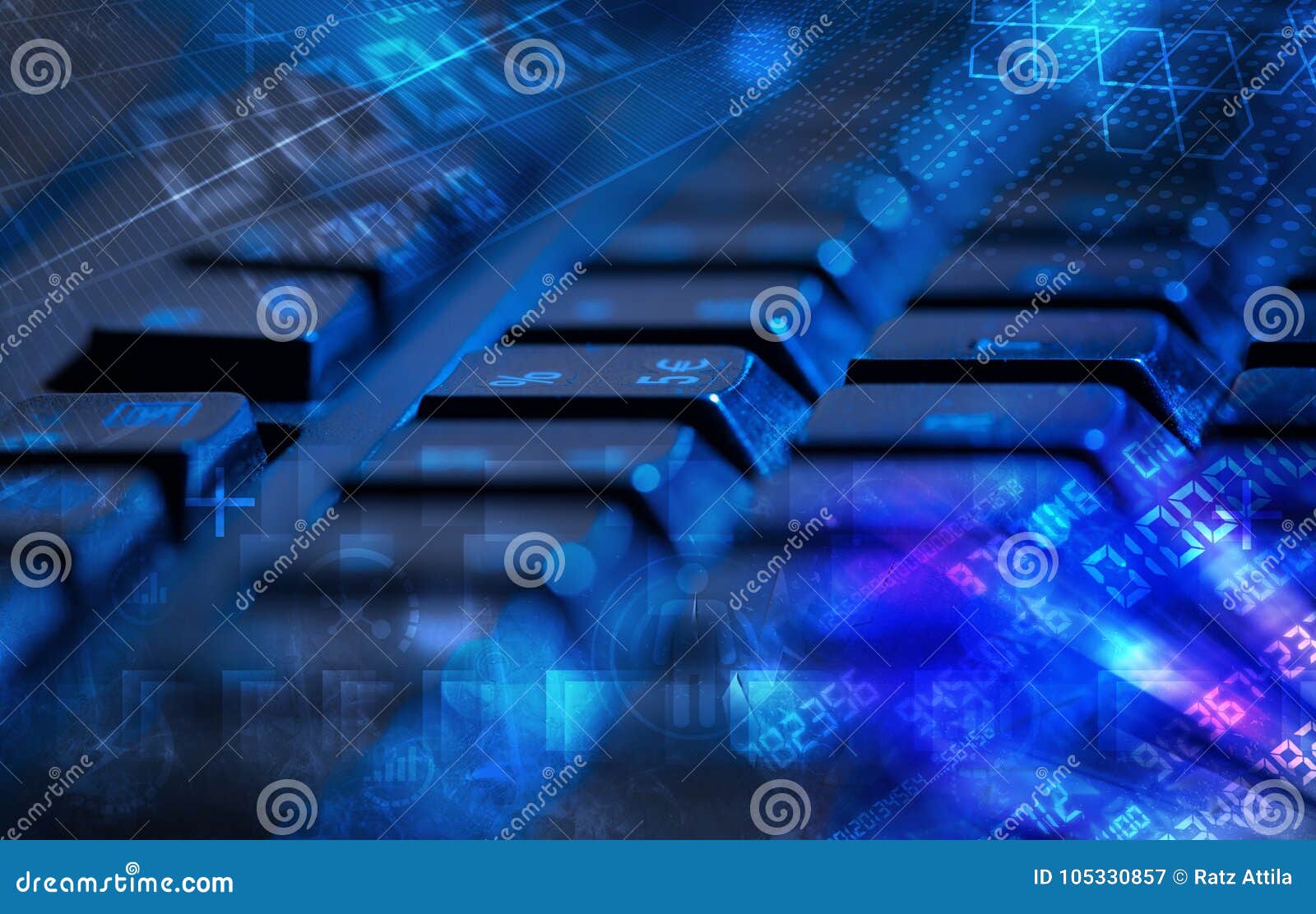 Keyboard With Glowing Programming Codes Stock Image Image Of Keypad