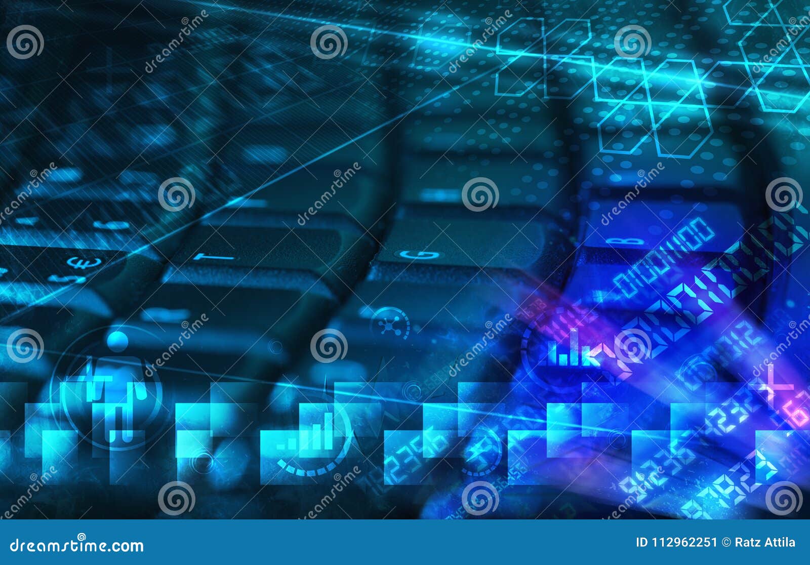 Keyboard With Glowing Programming Codes Stock Image Image Of Data
