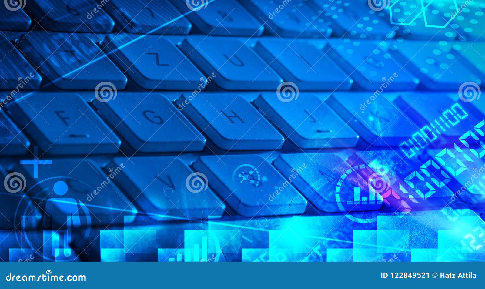 Keyboard With Glowing Programming Codes Stock Image Image Of Network