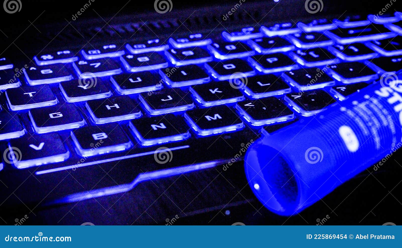 Keyboard and the glue editorial stock image. Image of backlight - 225869454