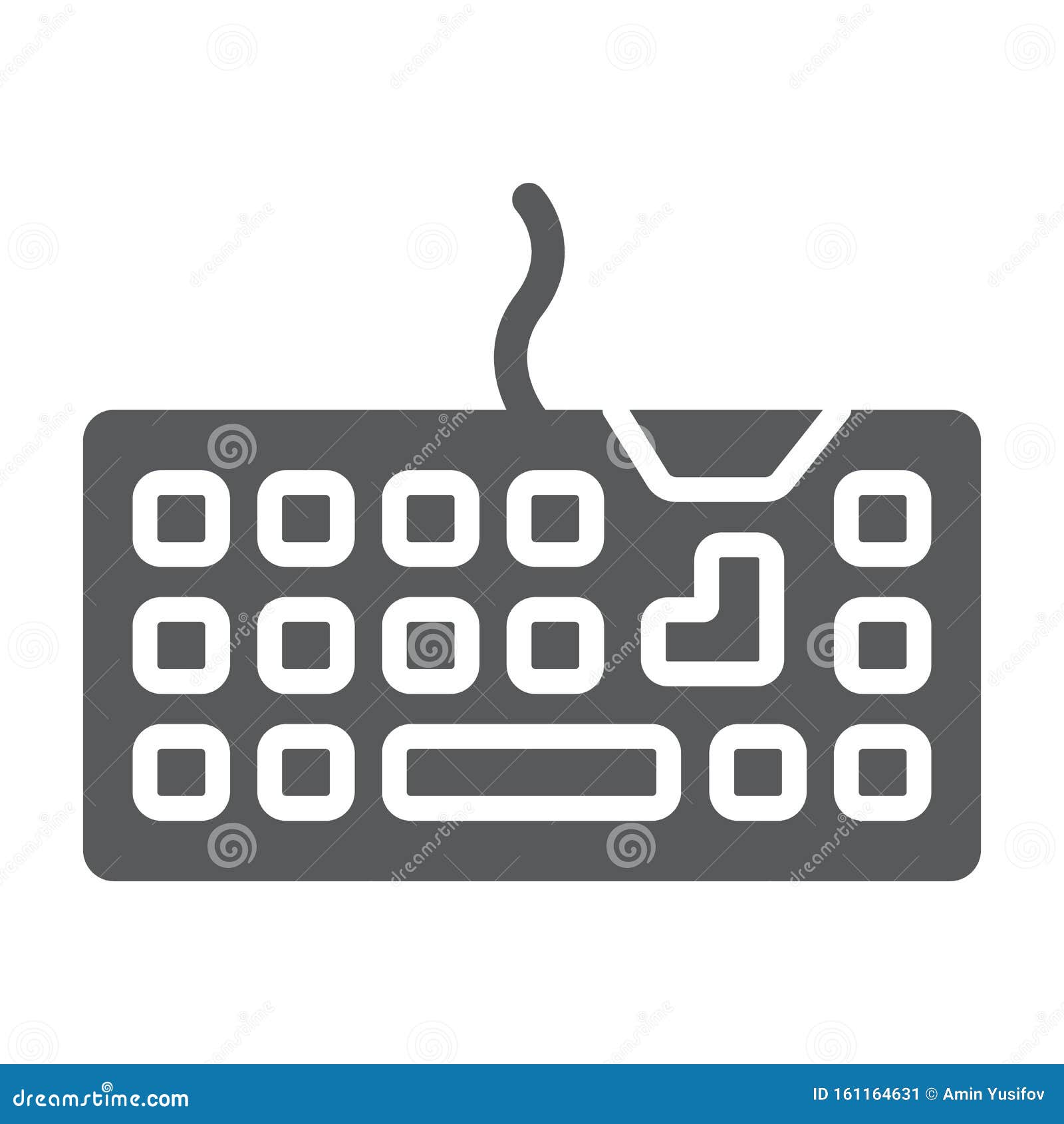 Keyboard Glyph Icon, Technology and Device, Keypad Sign, Vector ...