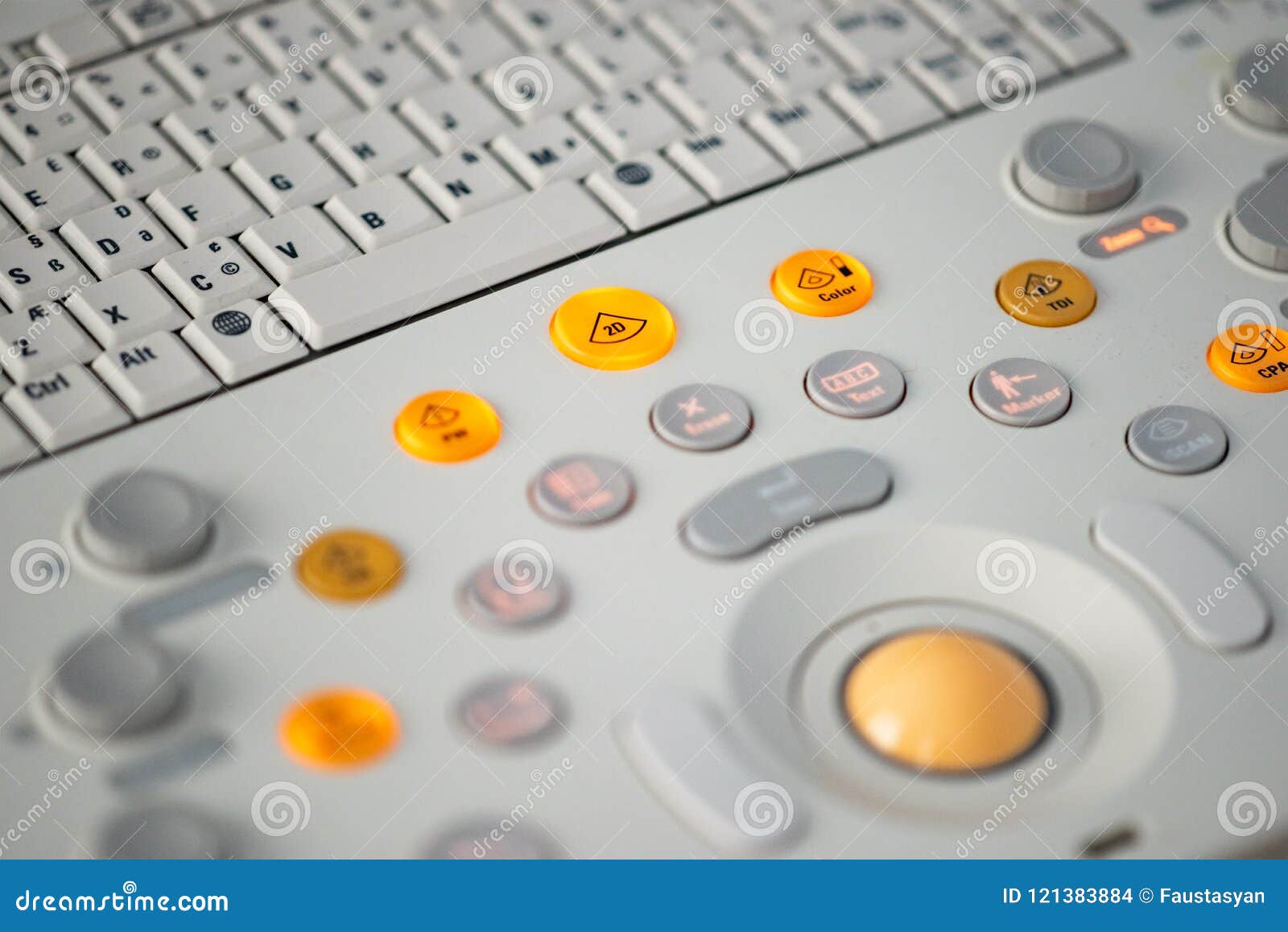 Control Panel and Keyboard of a Modern Ultrasonic Scanner. Stock Photo ...
