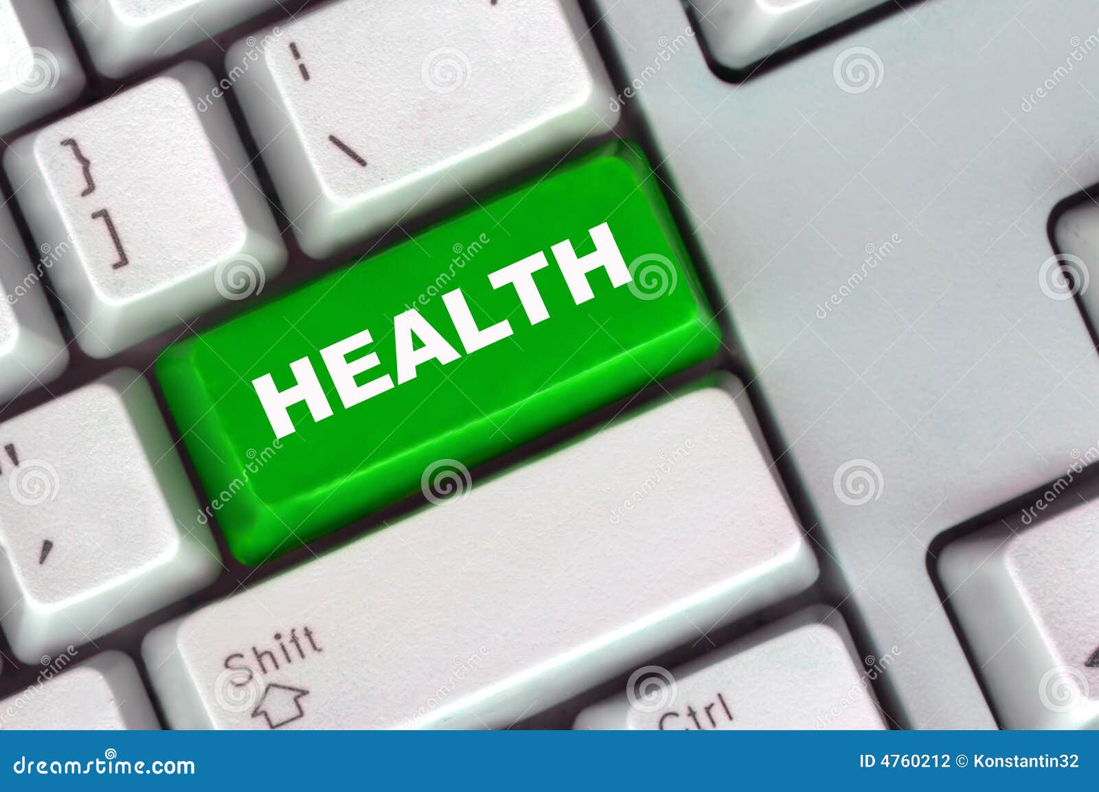 Keyboard with Green Button of Health Stock Photo - Image of innovative ...