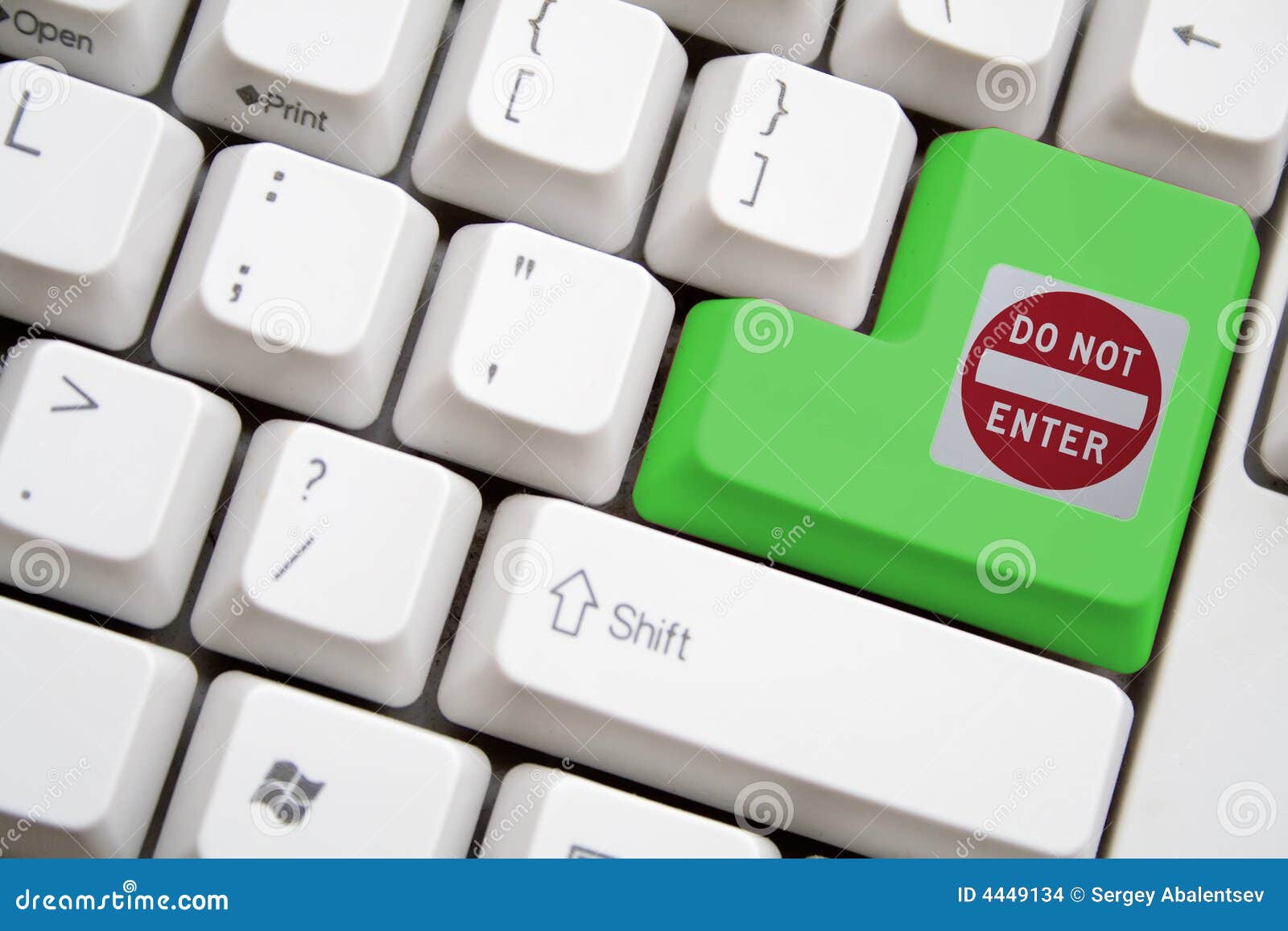 Keyboard with Green Do Not Enter Button Editorial Stock Image - Image ...