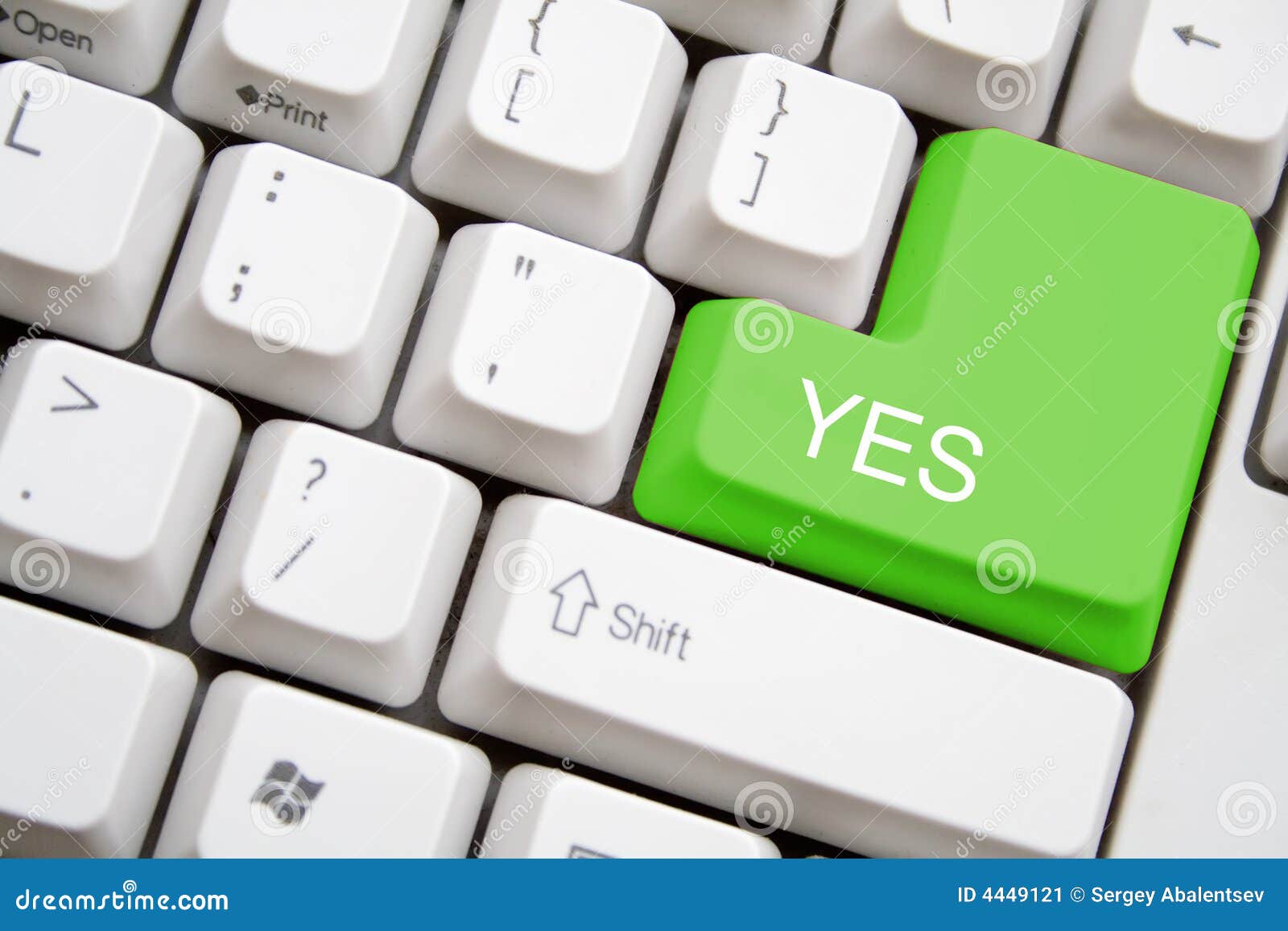 Keyboard with Green YES Button Editorial Photo - Image of close ...