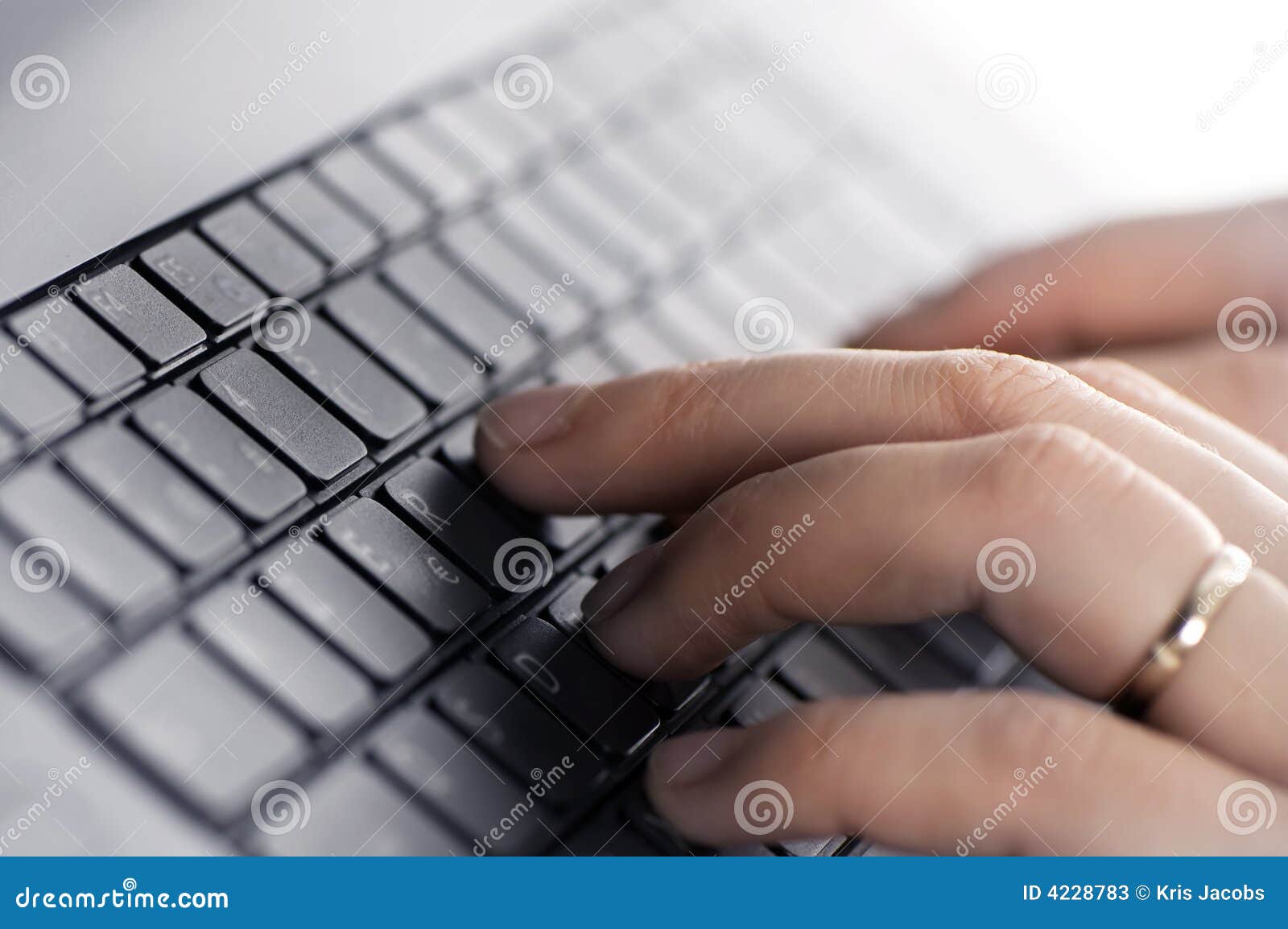 Keyboard and Hands Close Up Stock Image - Image of color, text: 4228783