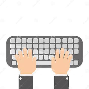 Keyboard and hands icon stock illustration. Illustration of people ...