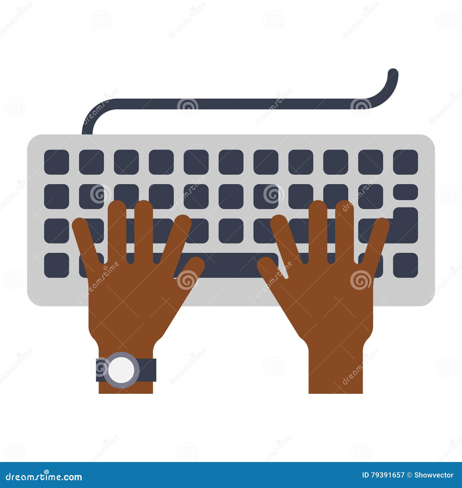 Keyboard hands vector stock vector. Illustration of internet - 79391657