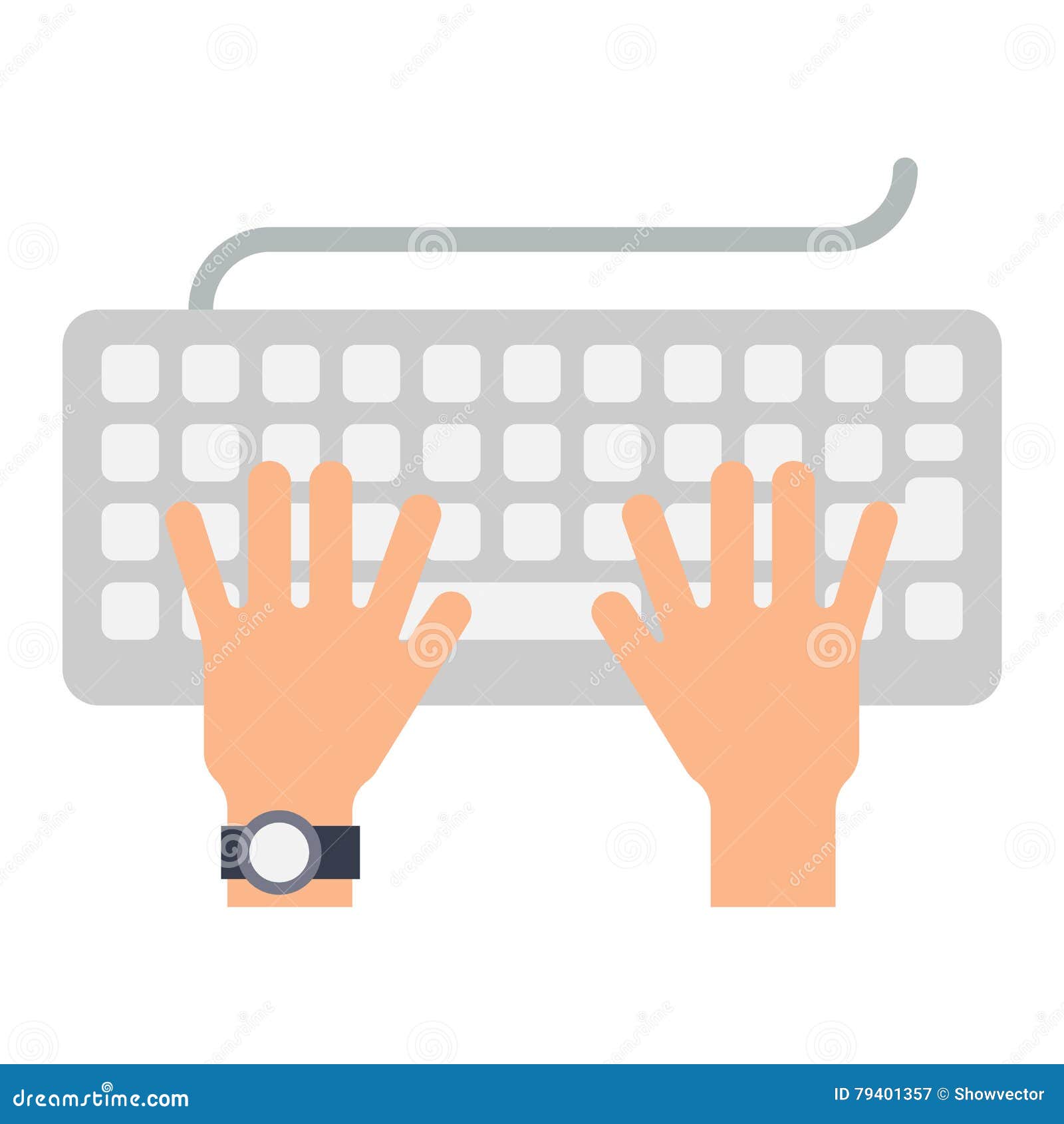 Keyboard hands vector stock vector. Illustration of press - 79401357