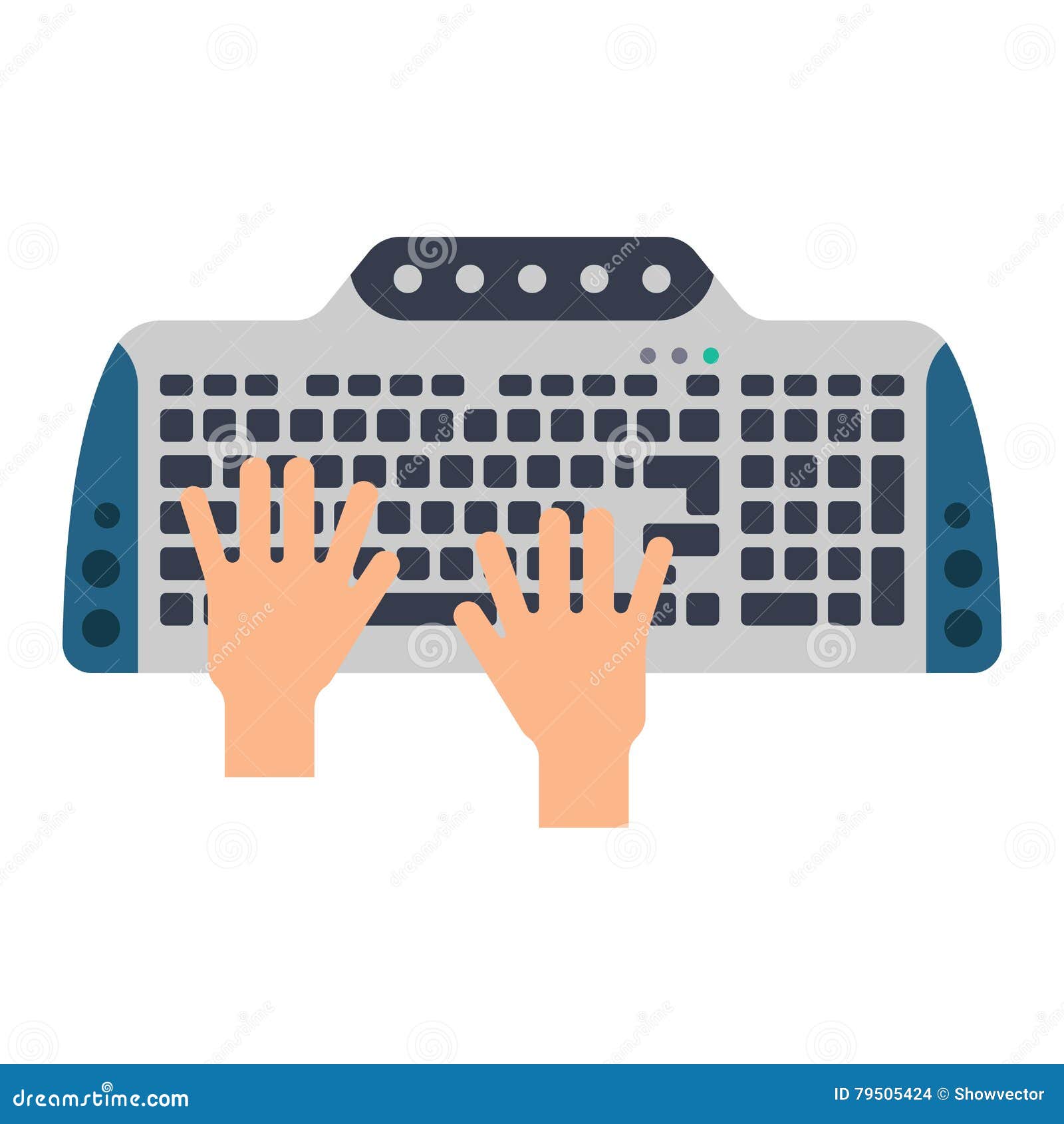 Keyboard hands vector stock vector. Illustration of data - 79505424