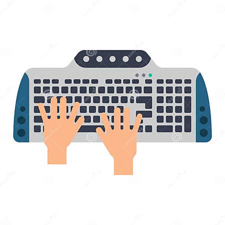 Keyboard hands vector stock vector. Illustration of data - 79505424