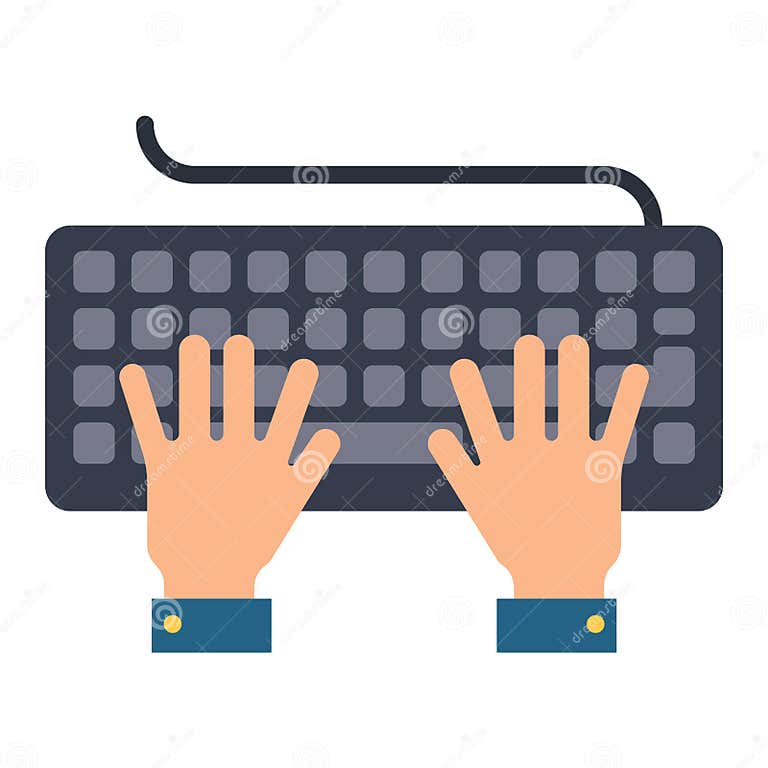 Keyboard hands vector stock vector. Illustration of hardware - 79506229