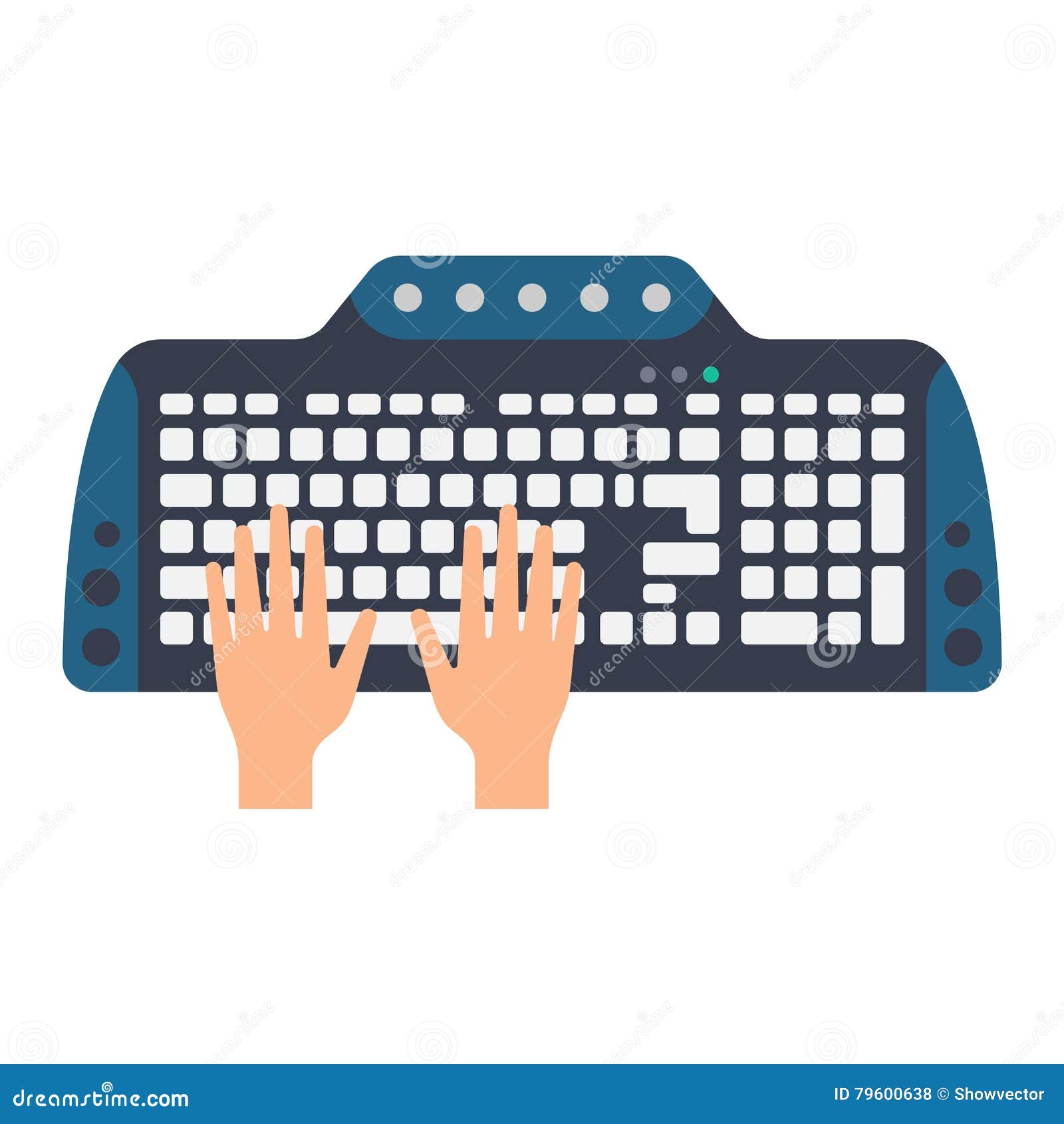 Keyboard hands vector stock vector. Illustration of push - 79600638