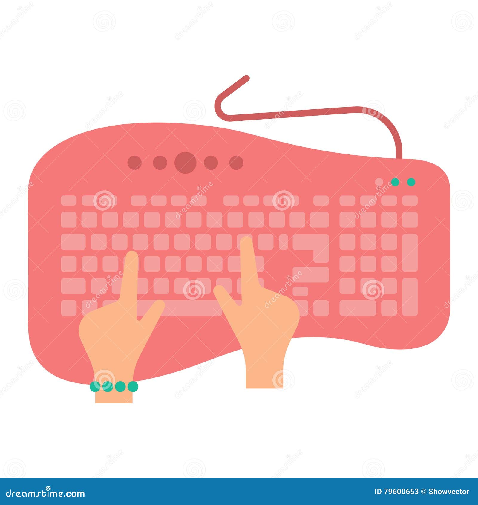 Keyboard hands vector stock vector. Illustration of office - 79600653