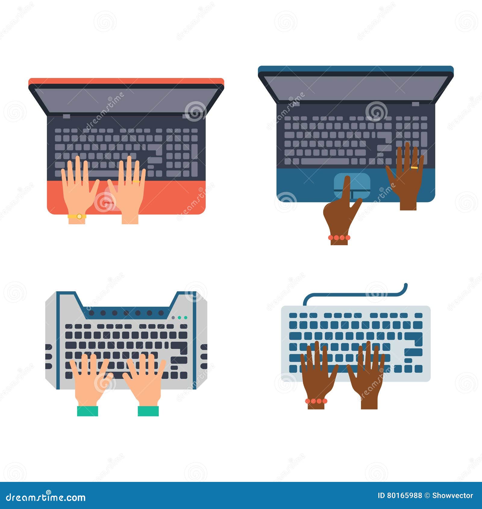 Keyboard hands vector stock vector. Illustration of person - 80165988
