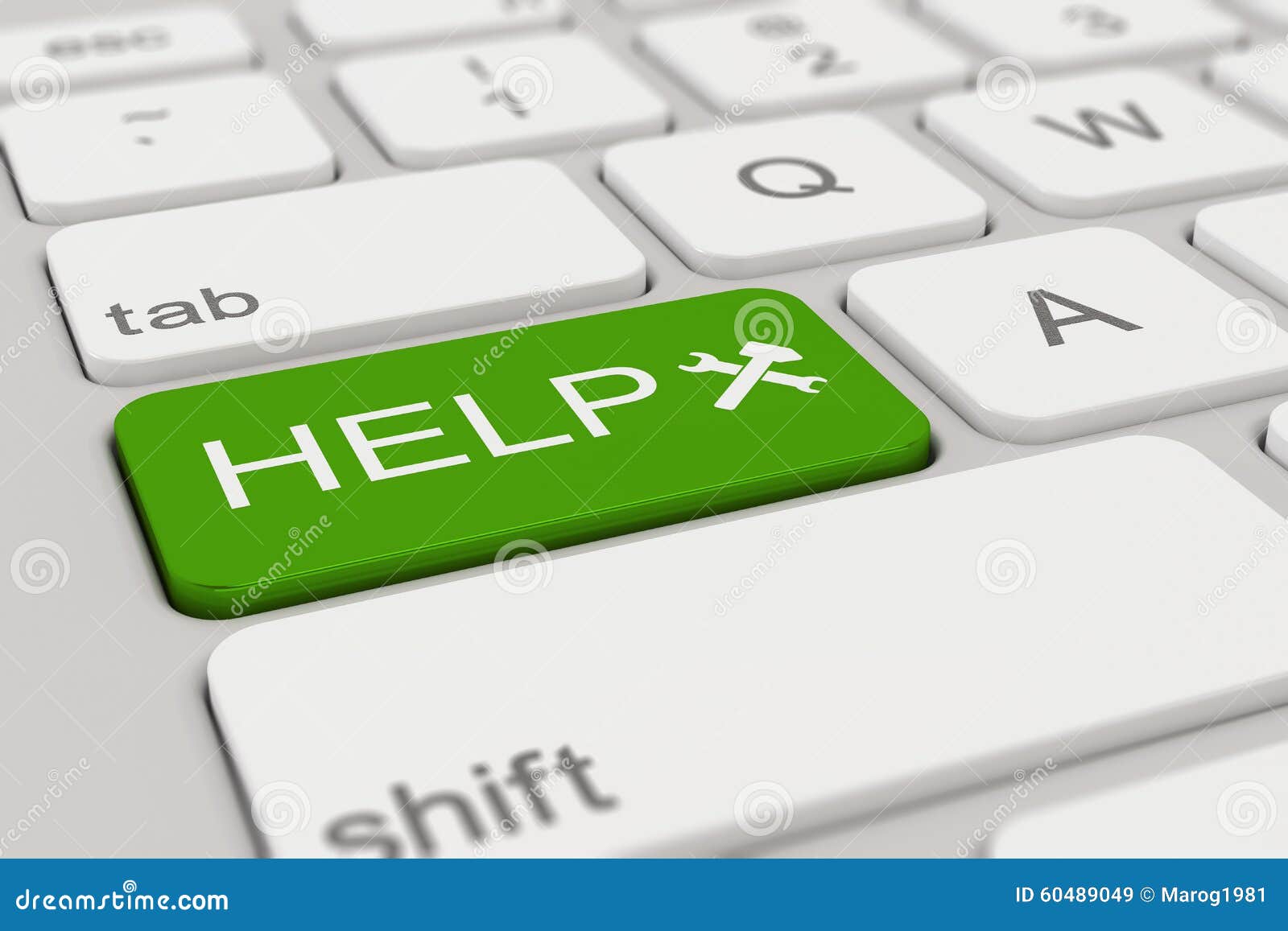 Keyboard - help - green stock illustration. Illustration of laptop ...
