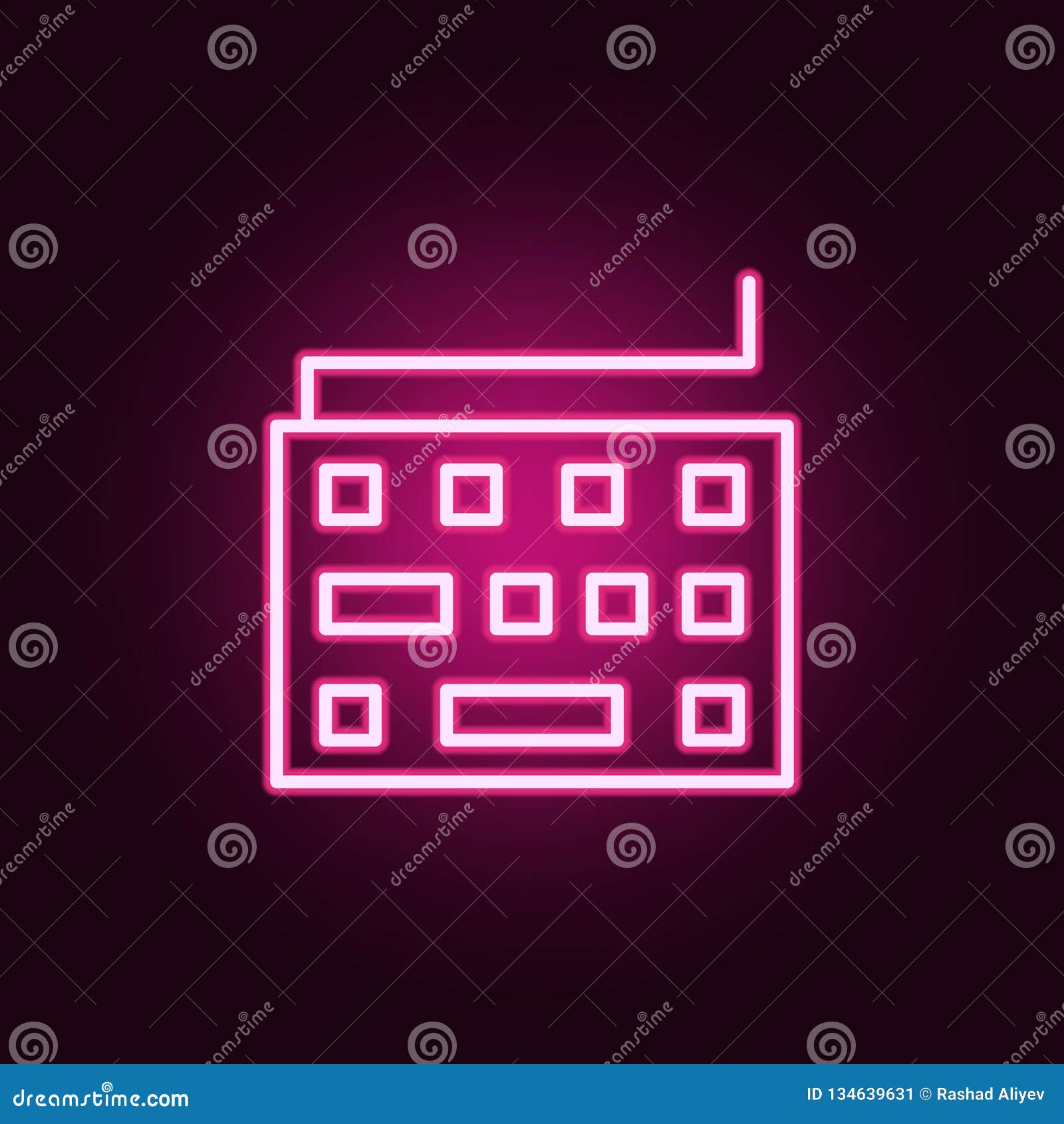 Keyboard Icon. Elements of Web in Neon Style Icons Stock Illustration ...
