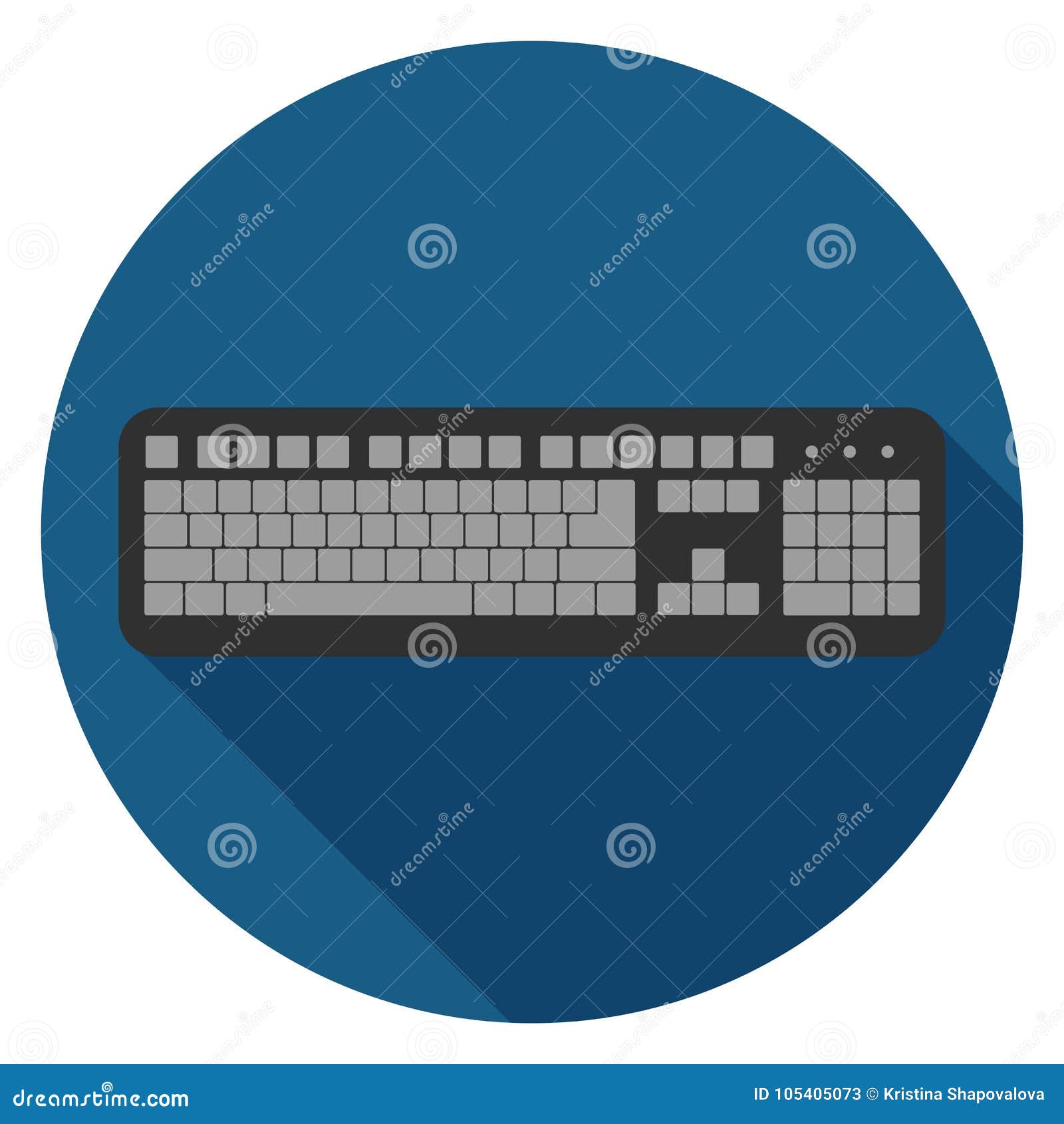 Keyboard Icon in Flat Design. Stock Illustration - Illustration of ...