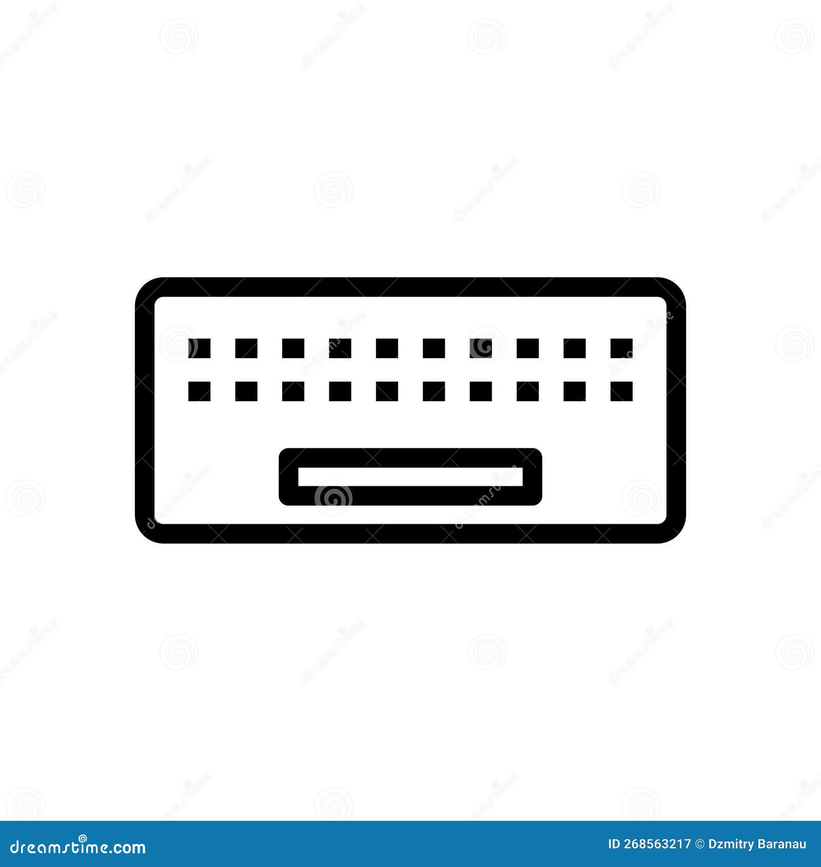 Keyboard Icon Line Isolated on White Background. Black Flat Thin Icon ...