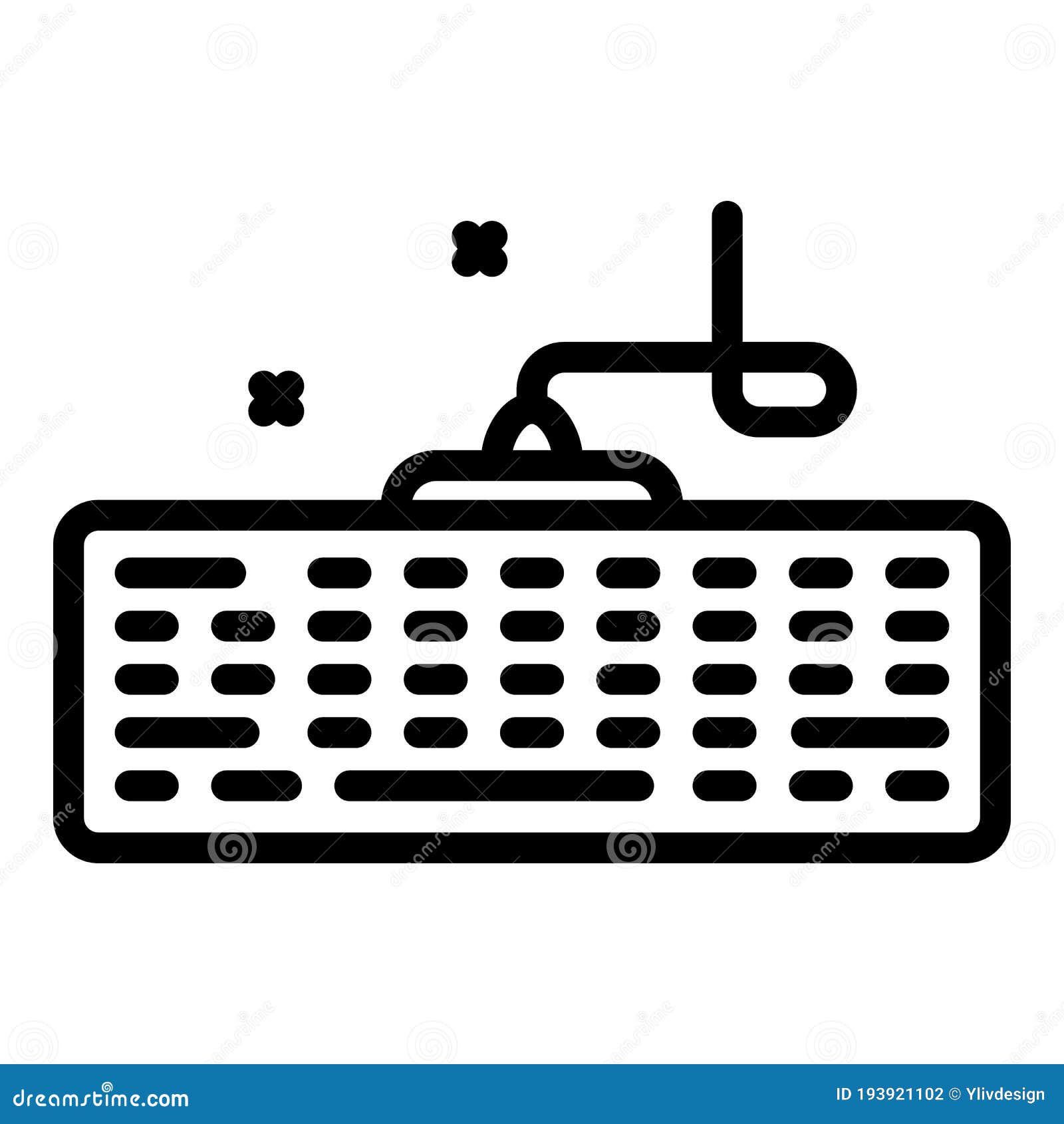 Keyboard Icon, Outline Style Stock Vector - Illustration of line ...
