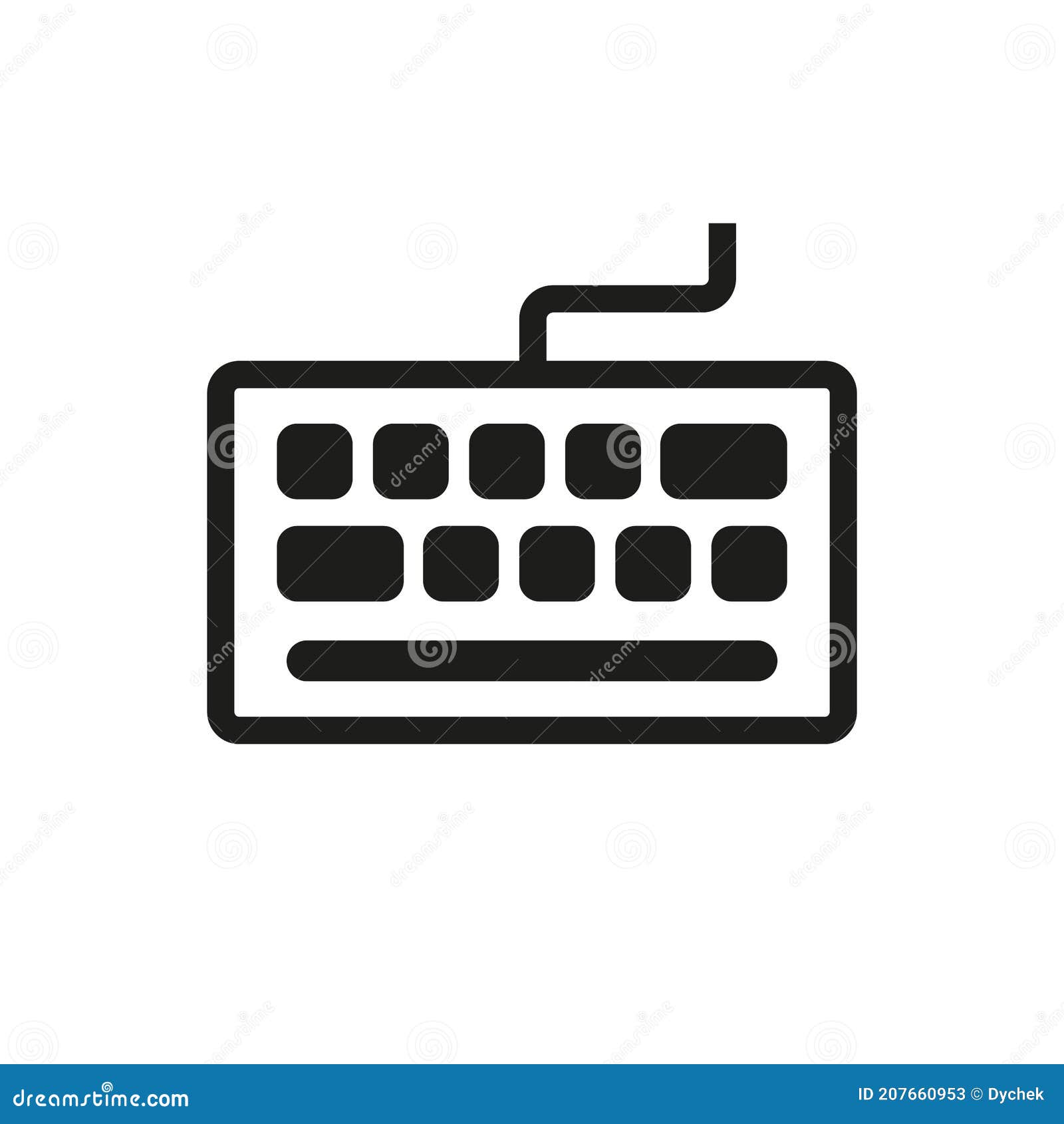 Keyboard Icon. Simple Linear Vector Illustration on a White Background ...