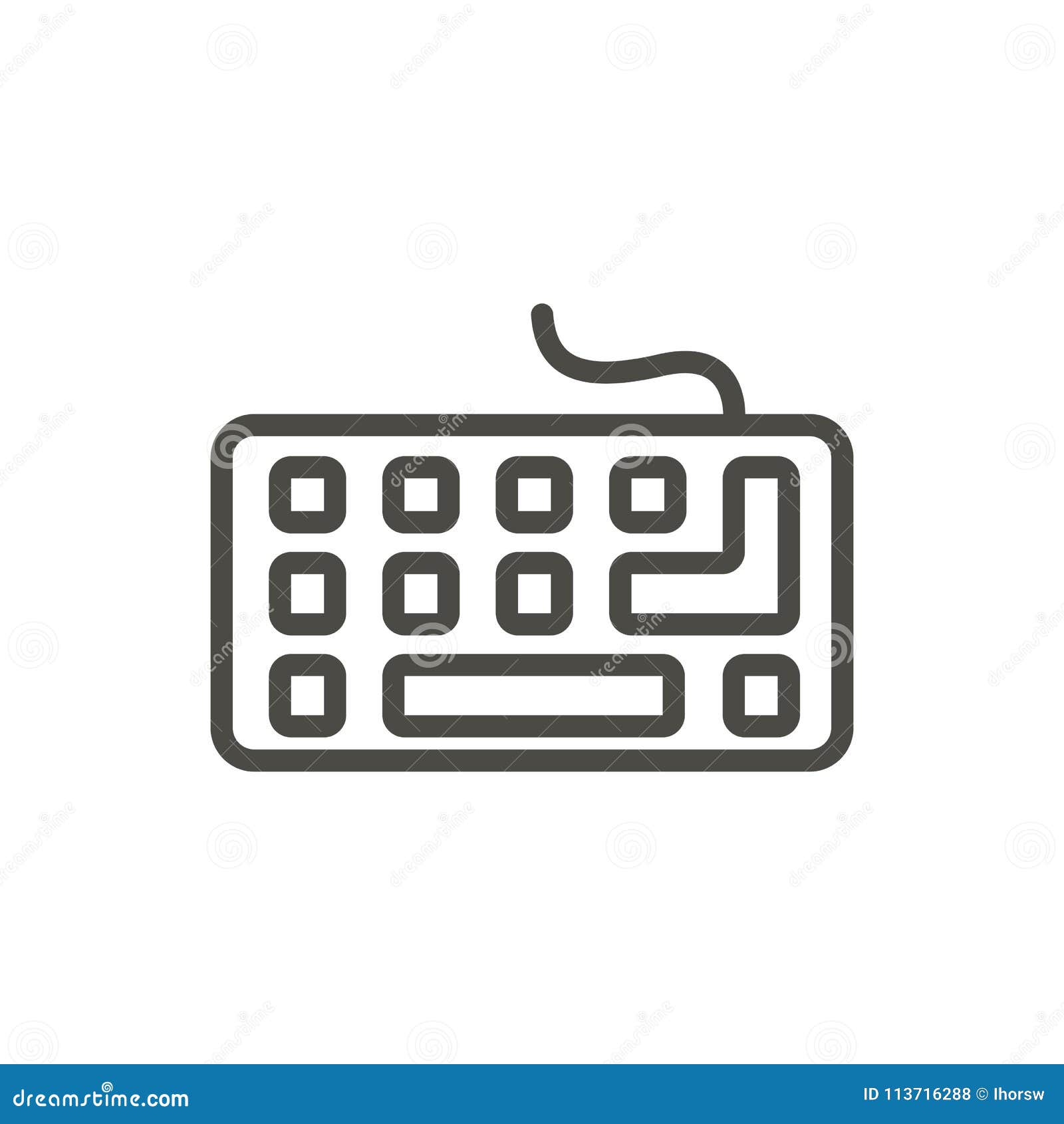 Keyboard Icon Vector. Line Pc Input Symbol Stock Vector - Illustration ...
