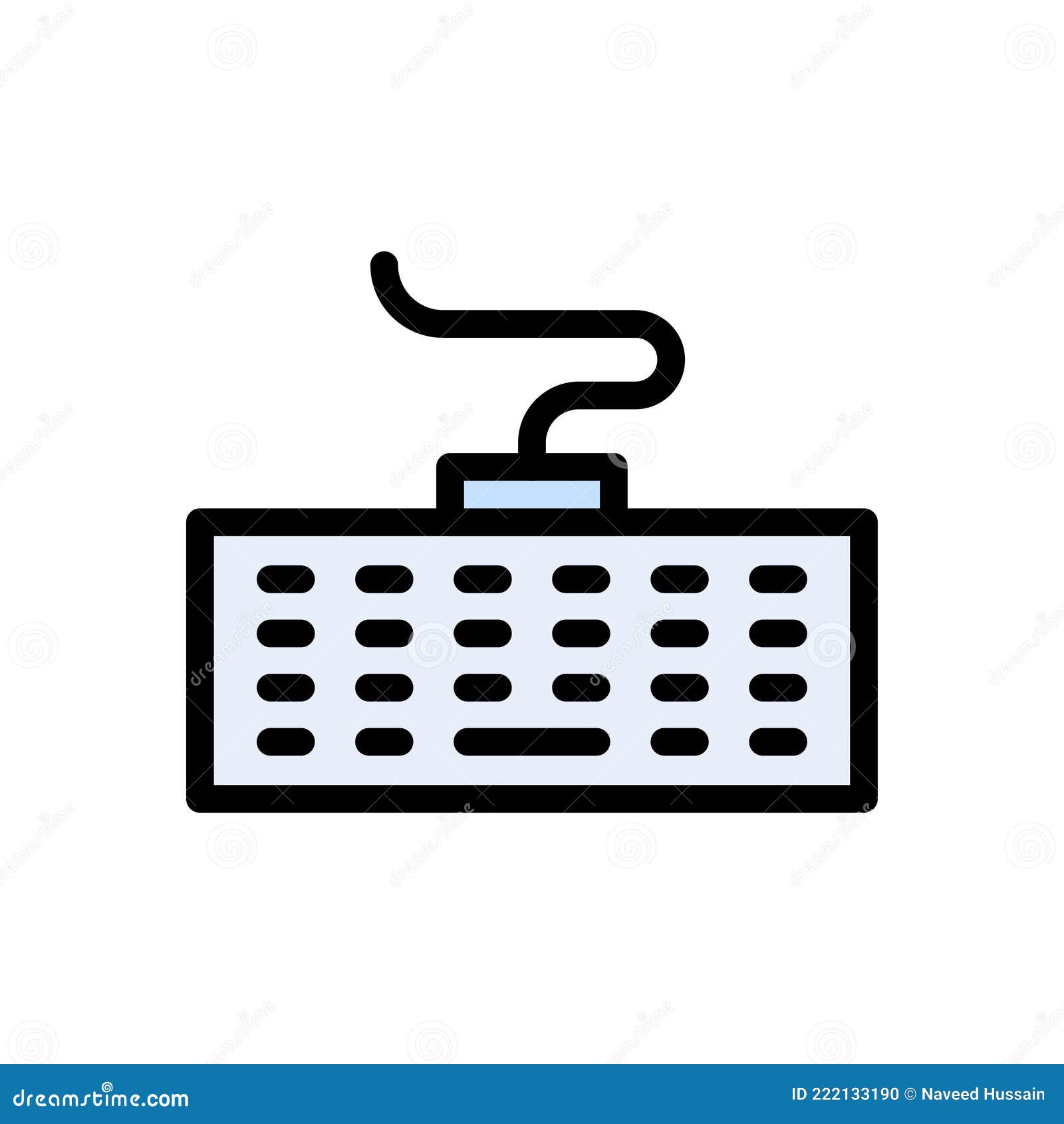 Keyboard Vector Line Colour Icon Stock Vector - Illustration of ...