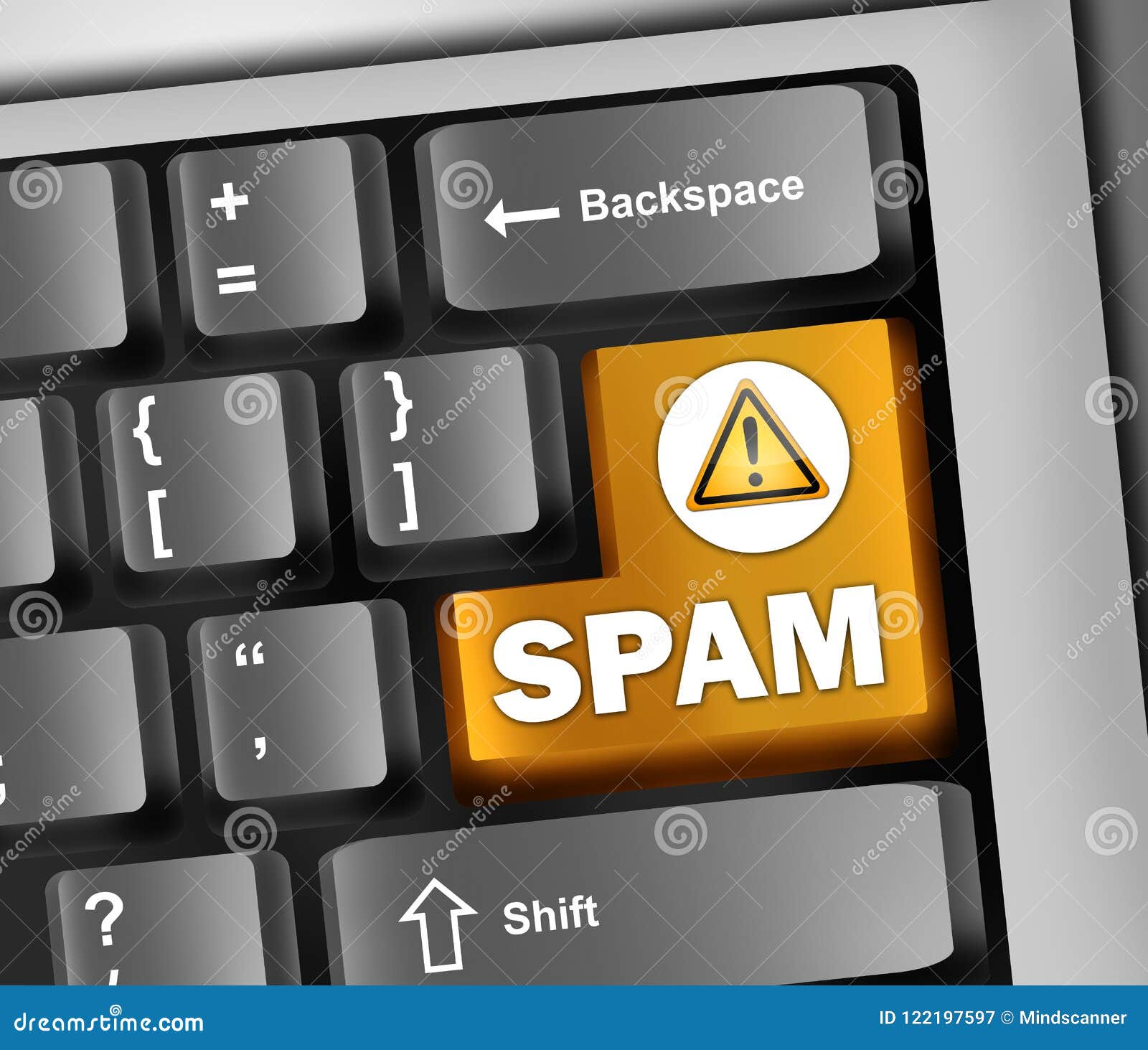 Keyboard Illustration Spam stock illustration. Illustration of mail ...