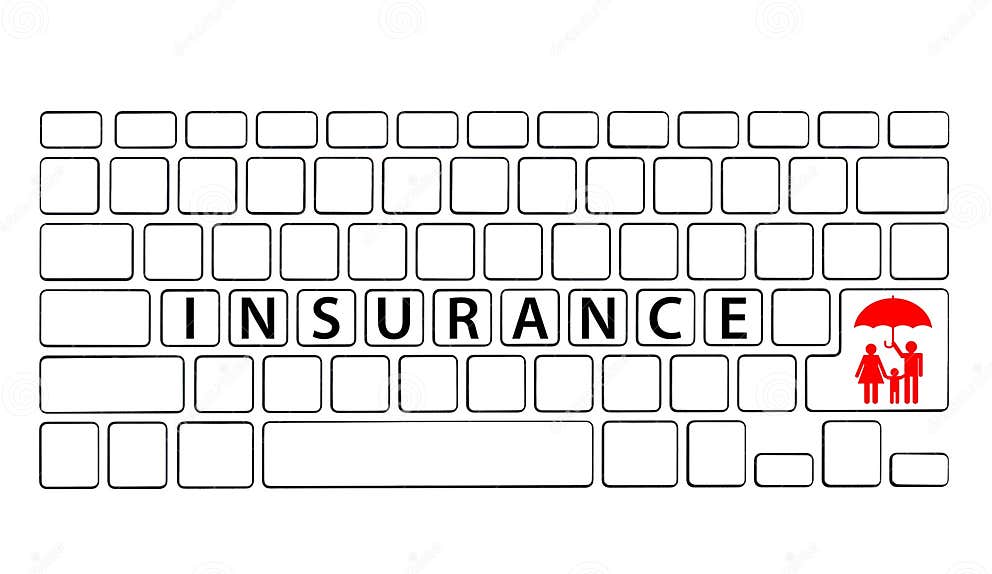 Keyboard with Insurance Wording Stock Illustration - Illustration of ...